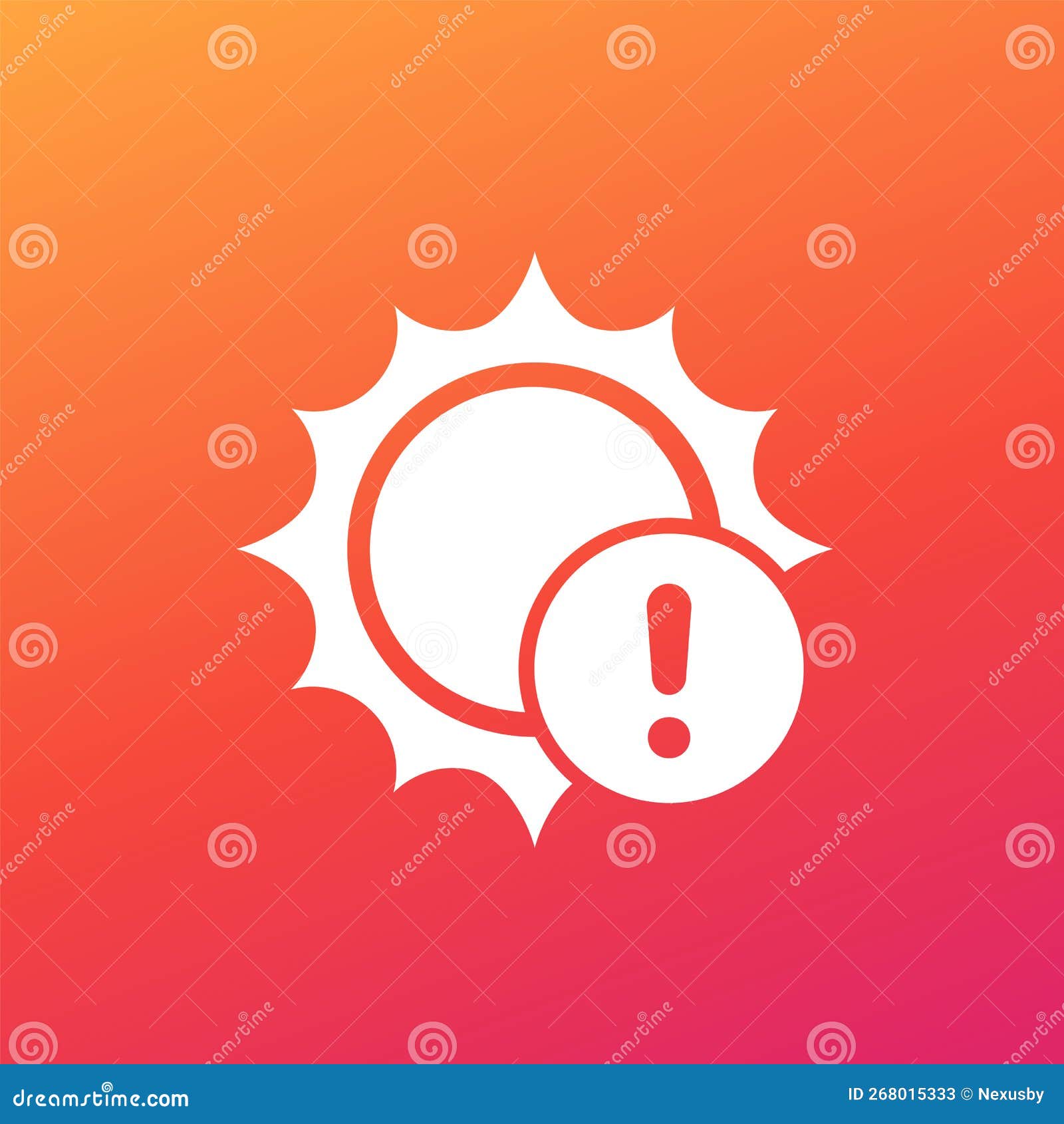 Sun Warning Icon, Vector Sign Stock Vector - Illustration of solar ...
