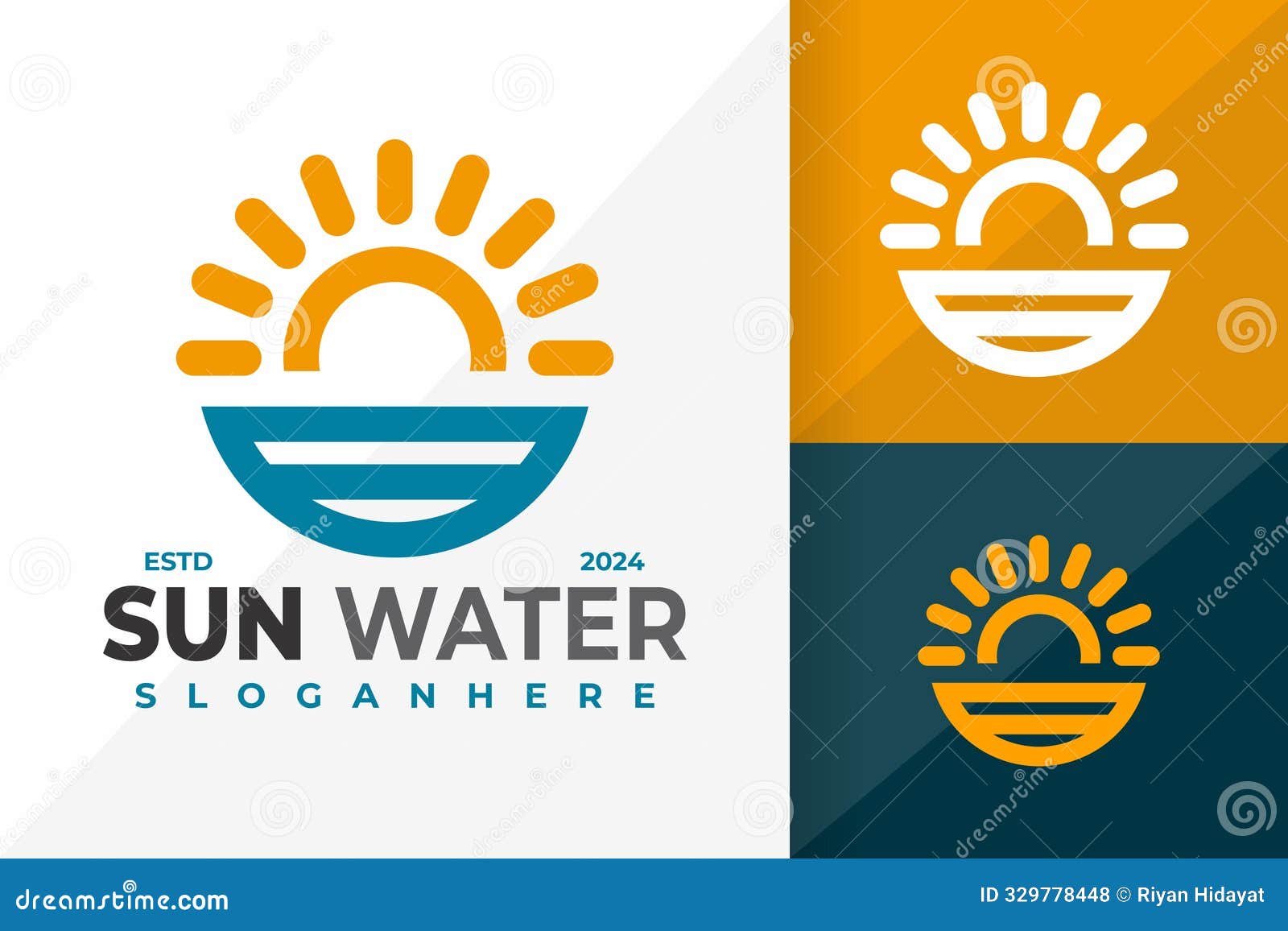 Sun Water Droplets Logo Design Vector Symbol Icon Illustration Stock ...