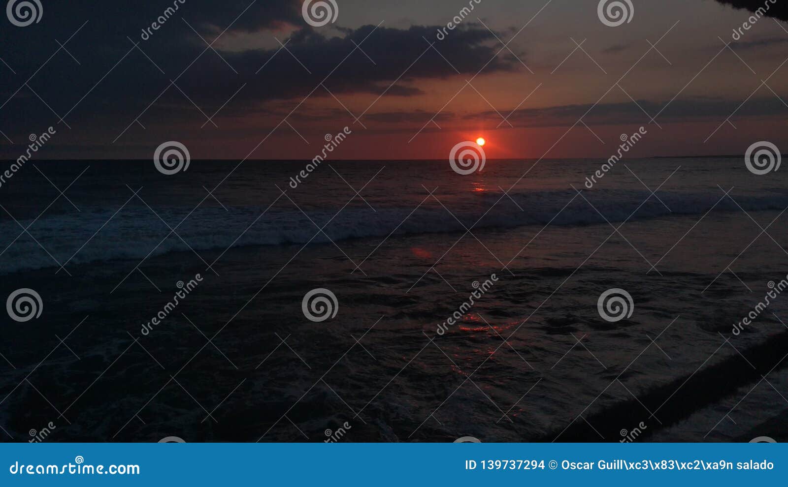 Sunset, End of Day on the Beach Stock Photo - Image of water, sunset ...
