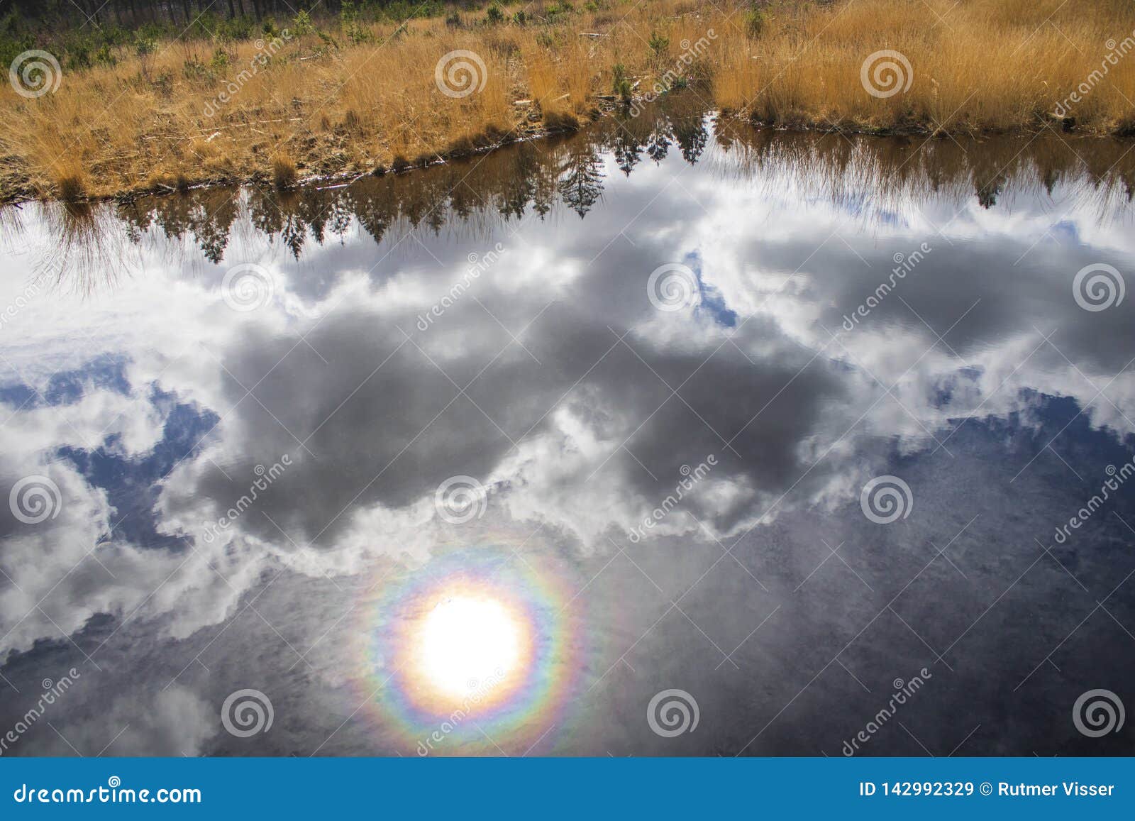 Sun in the water stock image. Image of cloud, beautiful - 142992329