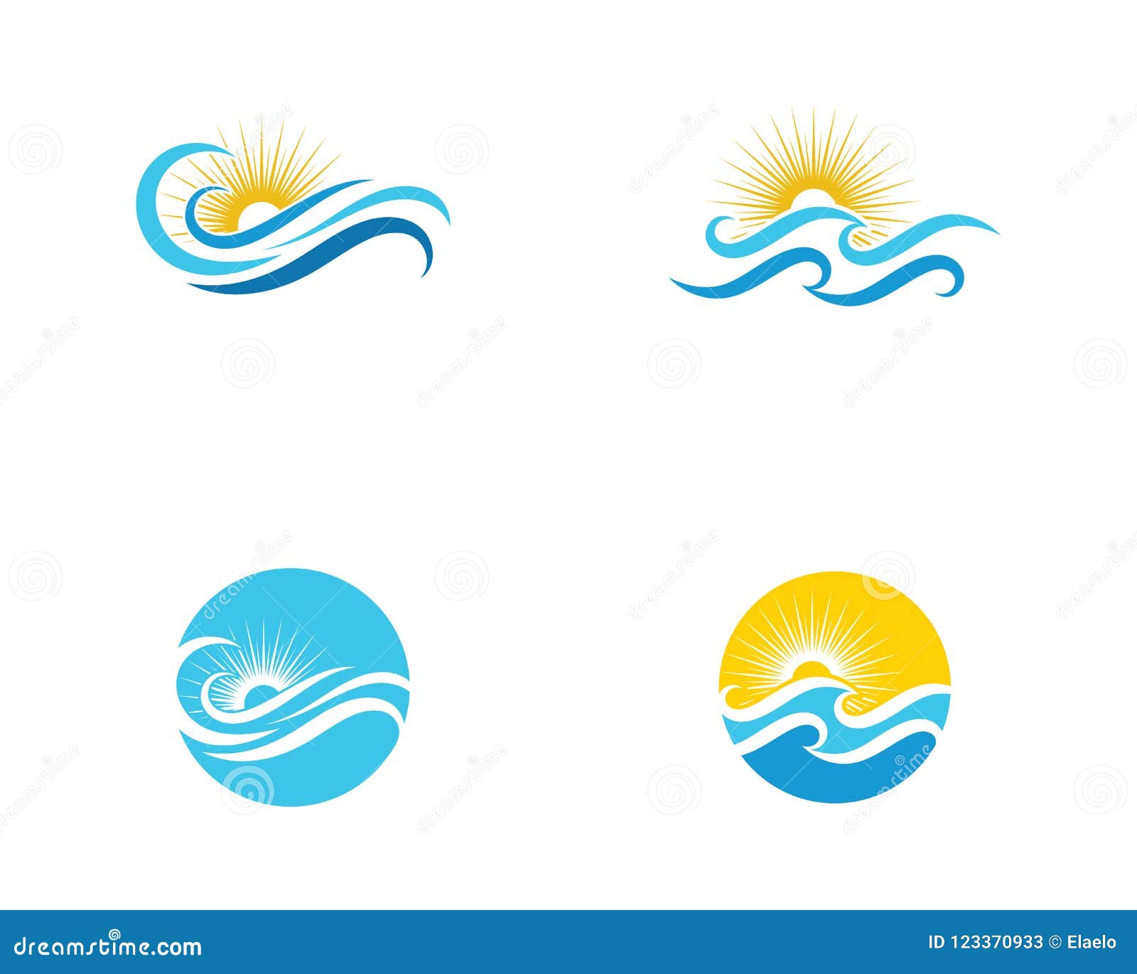 Sun with Water Wave Icon Vector Stock Vector - Illustration of creative ...