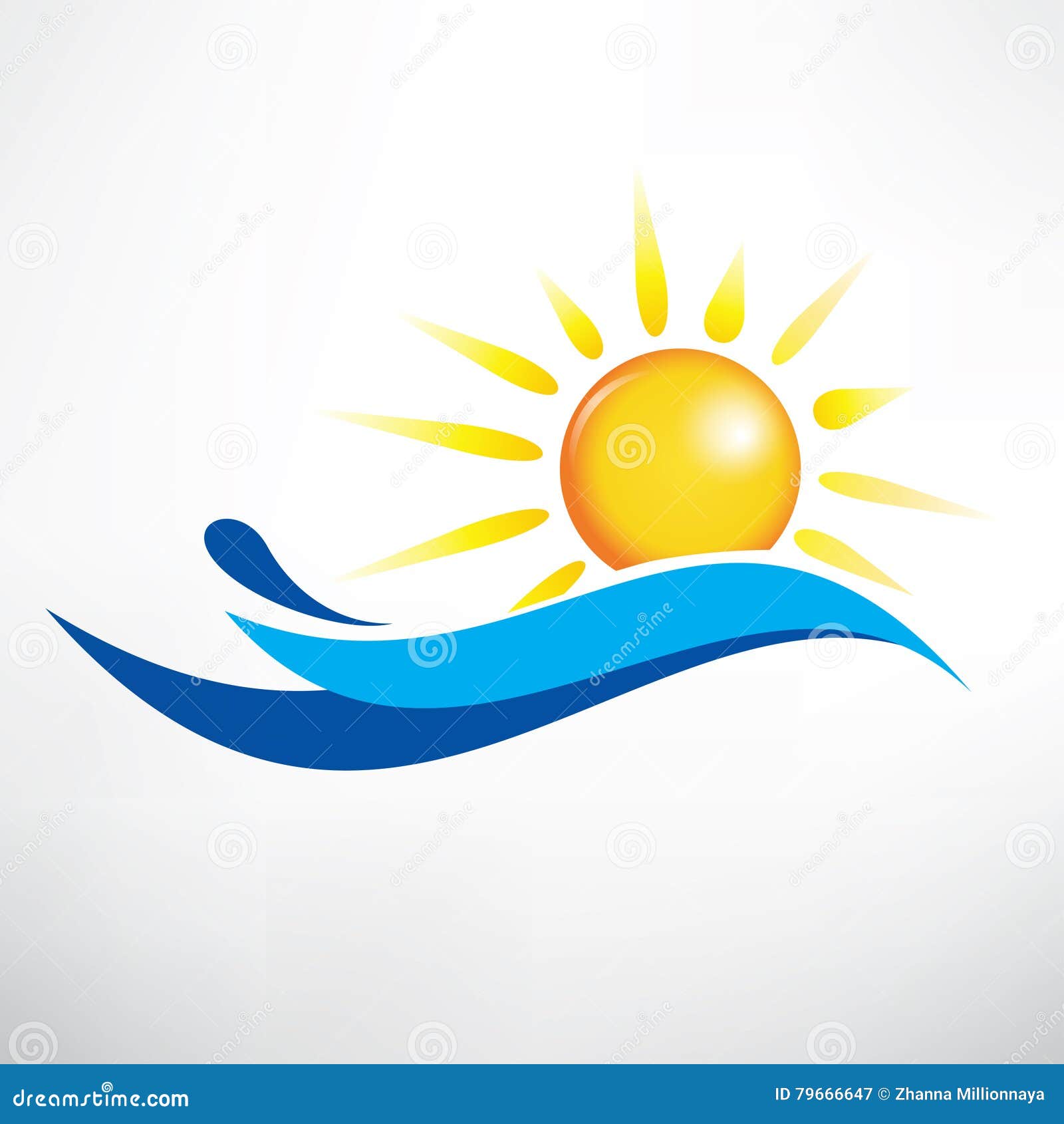 Sun and water wave stock vector. Illustration of swirl - 79666647