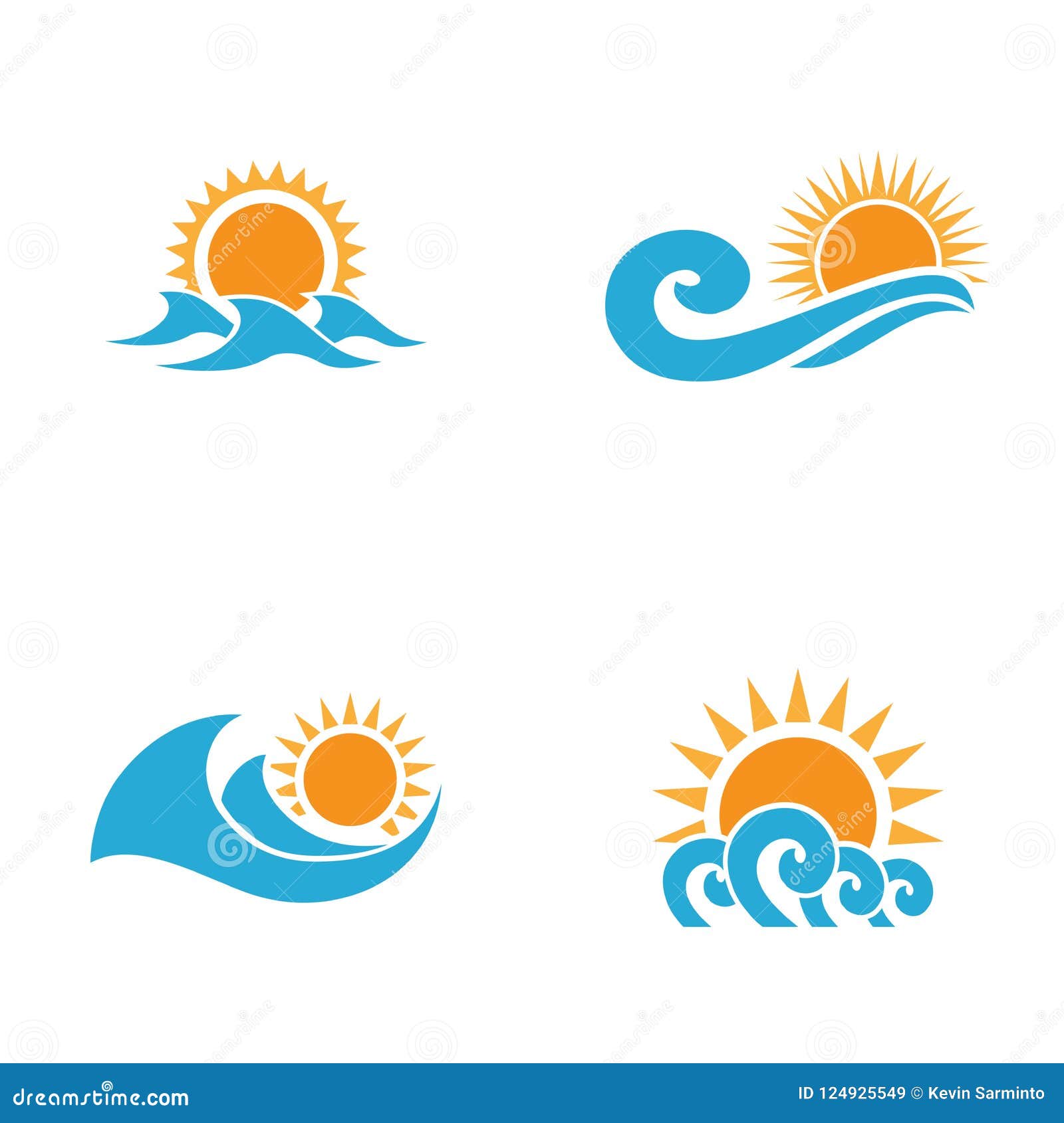 Sun wave logo stock illustration. Illustration of creative - 124925549