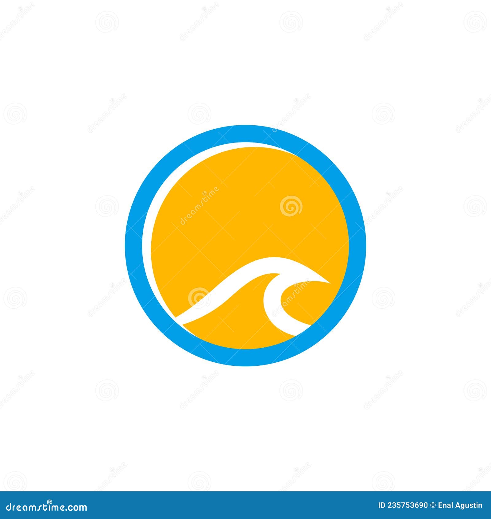 Sun and wave logo design stock vector. Illustration of concept - 235753690