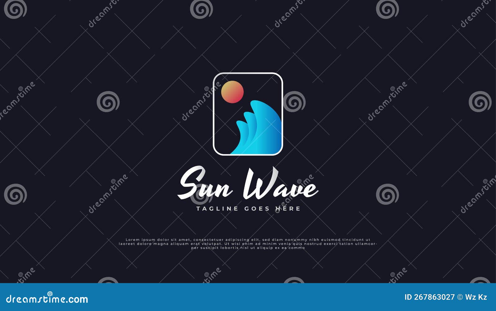 Sun and Wave Logo Template with Modern Concept Stock Vector ...
