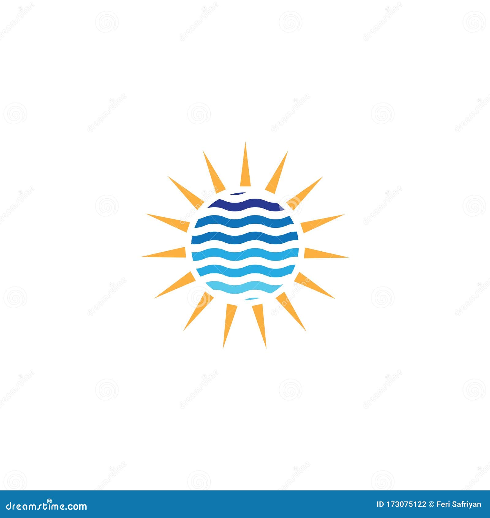 Sun Wave Logo Template Vector Stock Vector - Illustration of ...