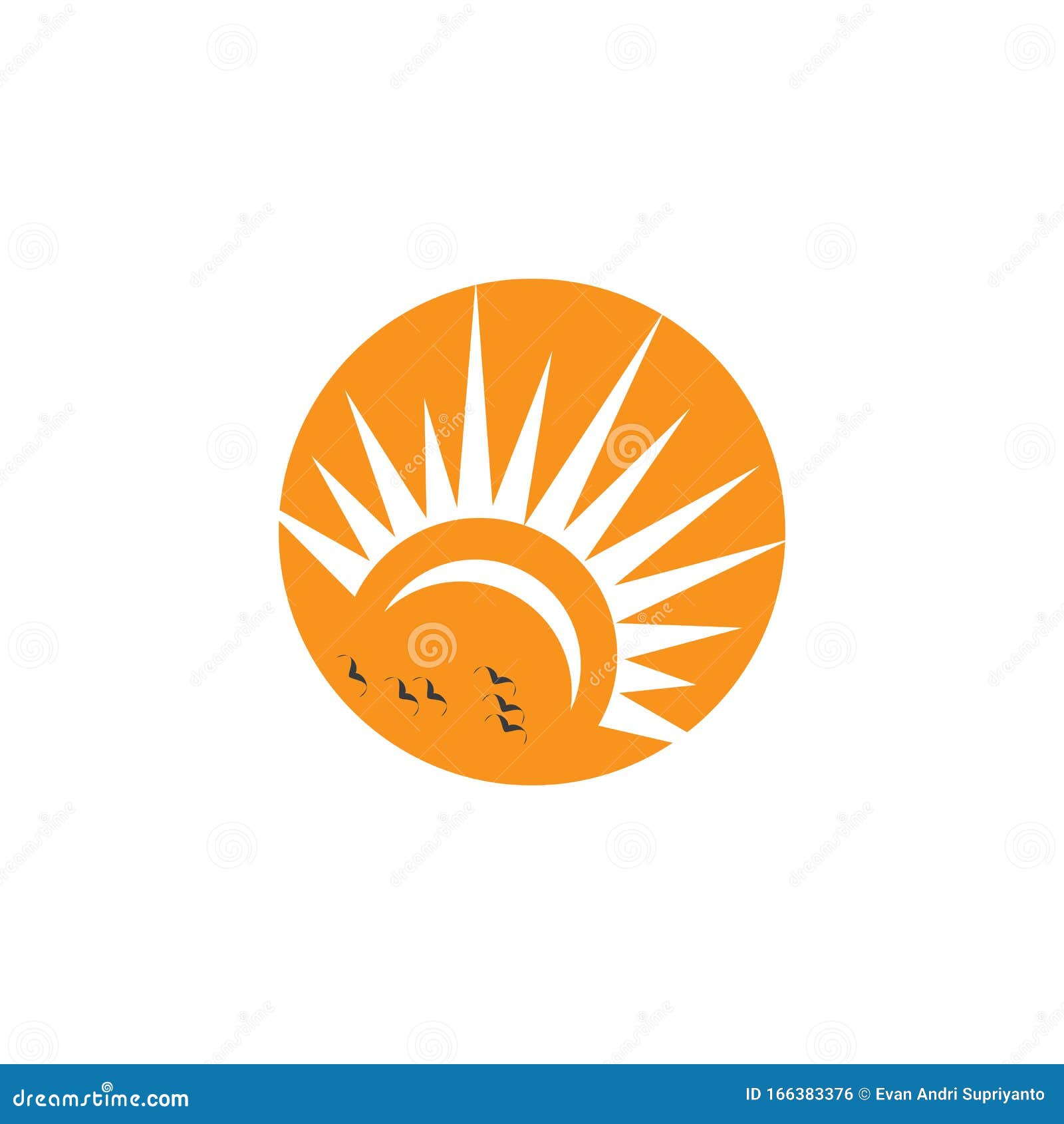 Sun Wave Logo Template Vector Symbol Stock Vector - Illustration of ...