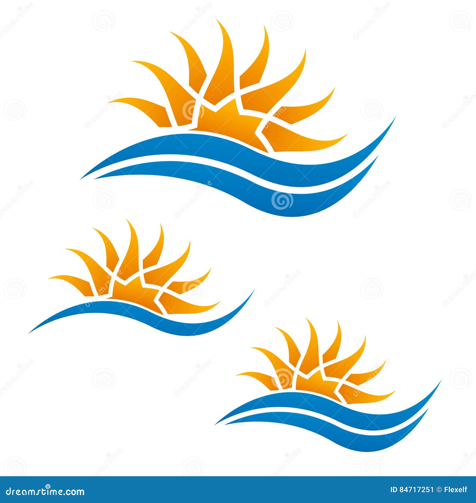 Sun wave logo. stock vector. Illustration of style, abstract - 84717251