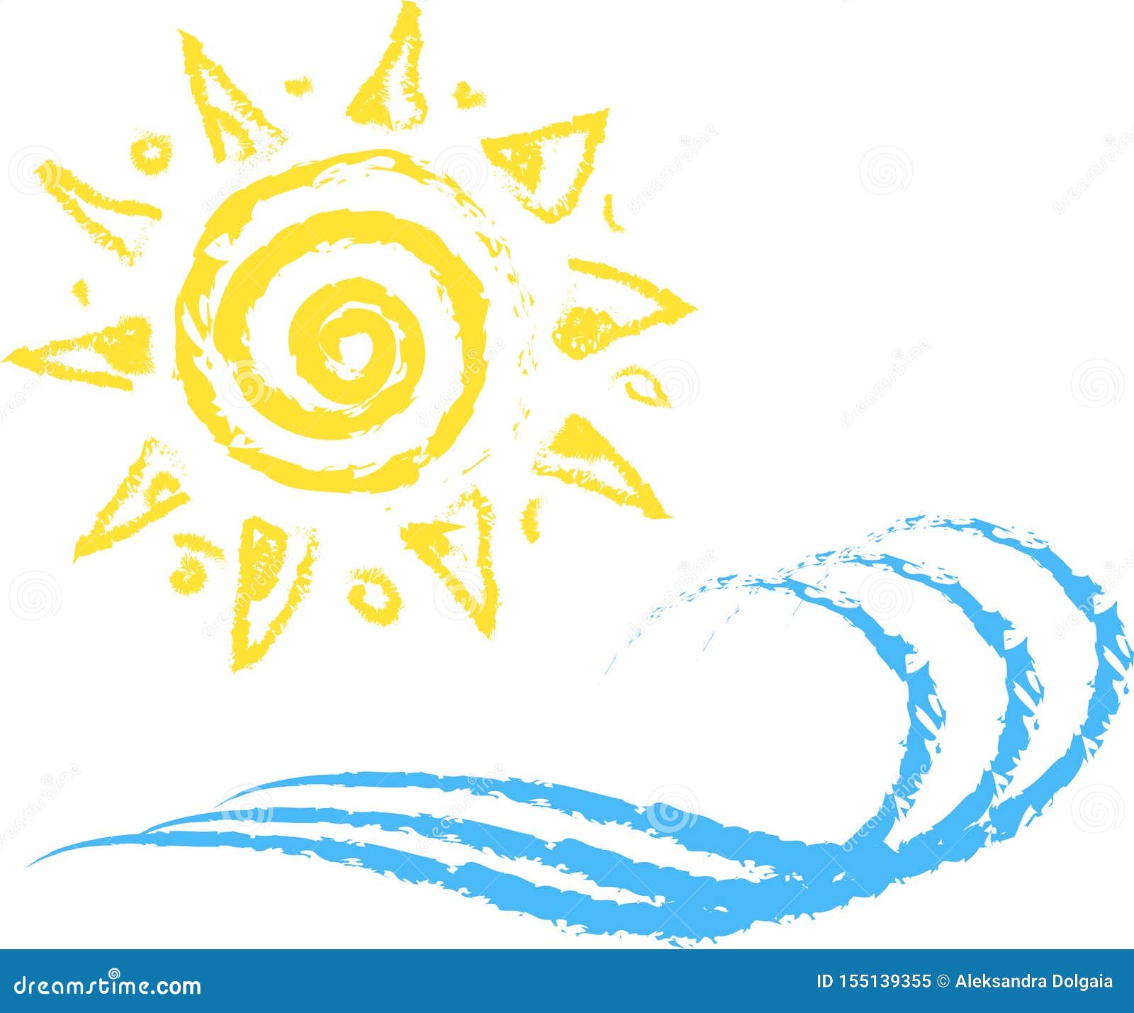 Sun and Wave. Vector Icon Illustration Stock Vector - Illustration of ...