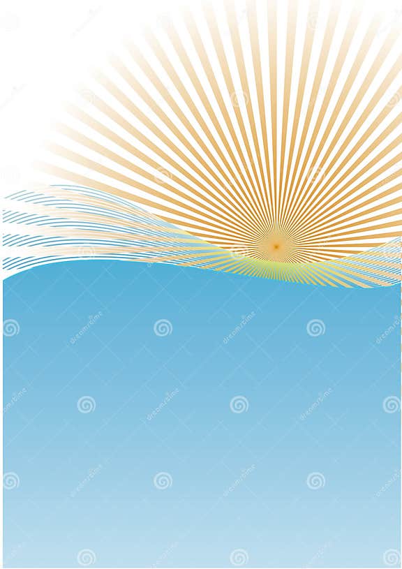 Sun and Waves stock vector. Illustration of holiday, lines - 7759139