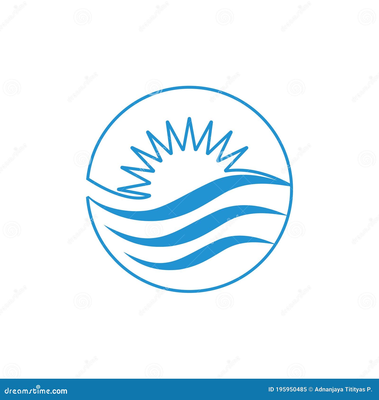 Sun Waves Circle Outline Design Vector Stock Vector - Illustration of ...