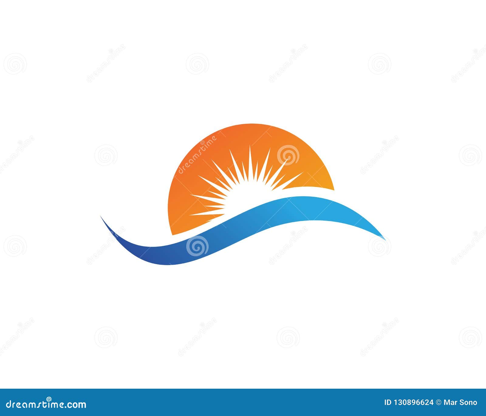 Sun and Waves Logo and Symbols Template Icons App Stock Vector ...