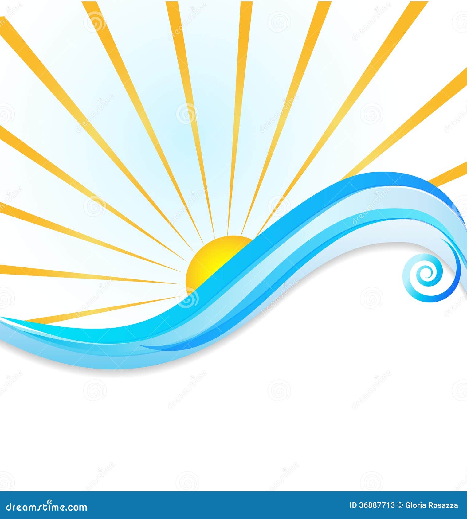 Sun and Waves Template stock vector. Illustration of colorful - 36887713