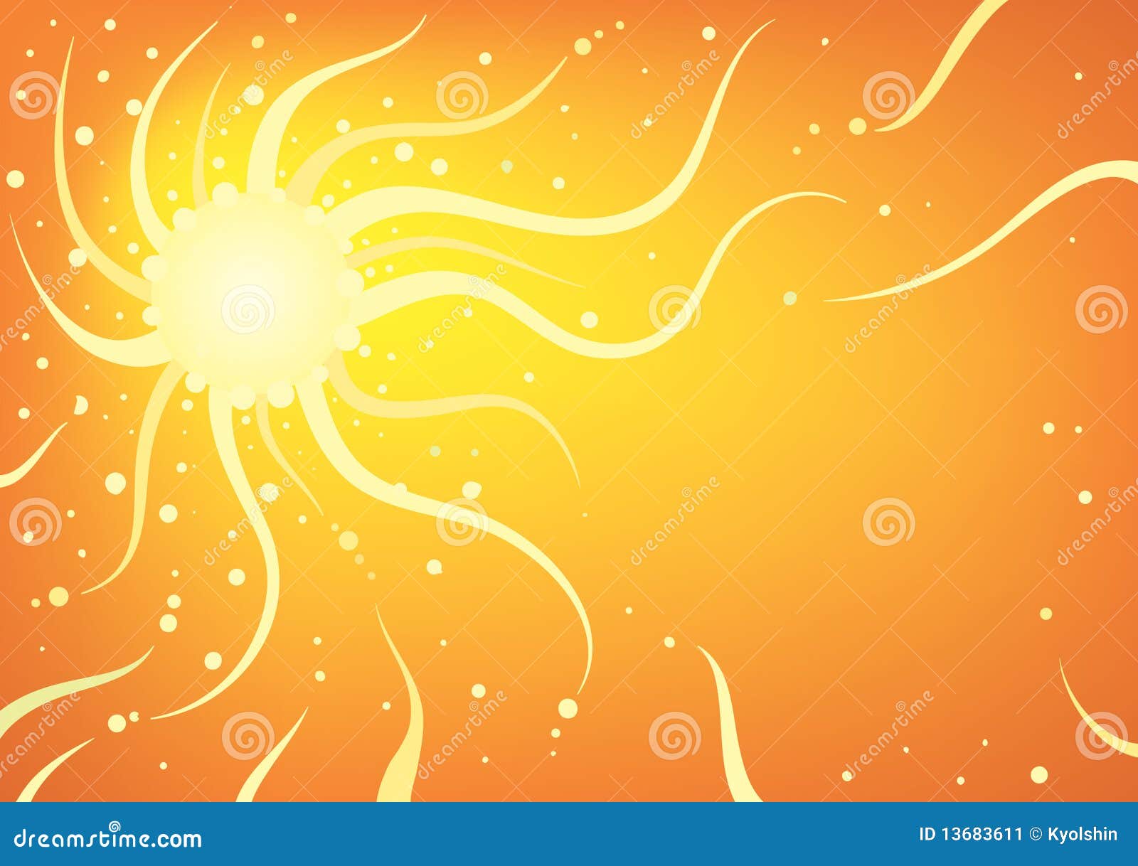 Sun With Wavy Rays Stock Image - Image: 13683611