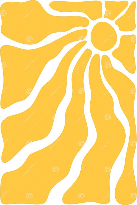 Sun Wavy Rays Retro Background Stock Illustration - Illustration of ...