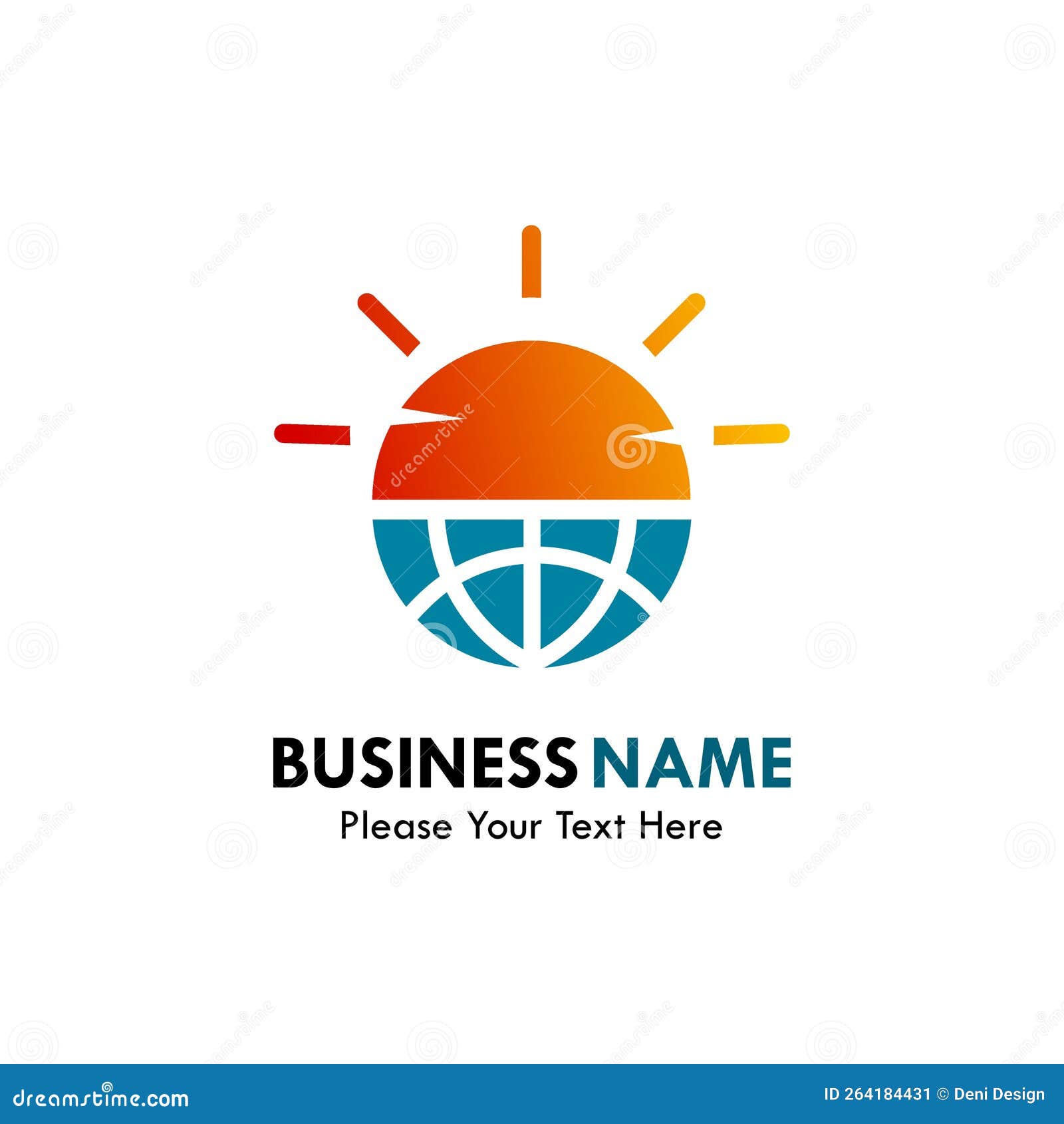 Sun with world logo stock vector. Illustration of line - 264184431