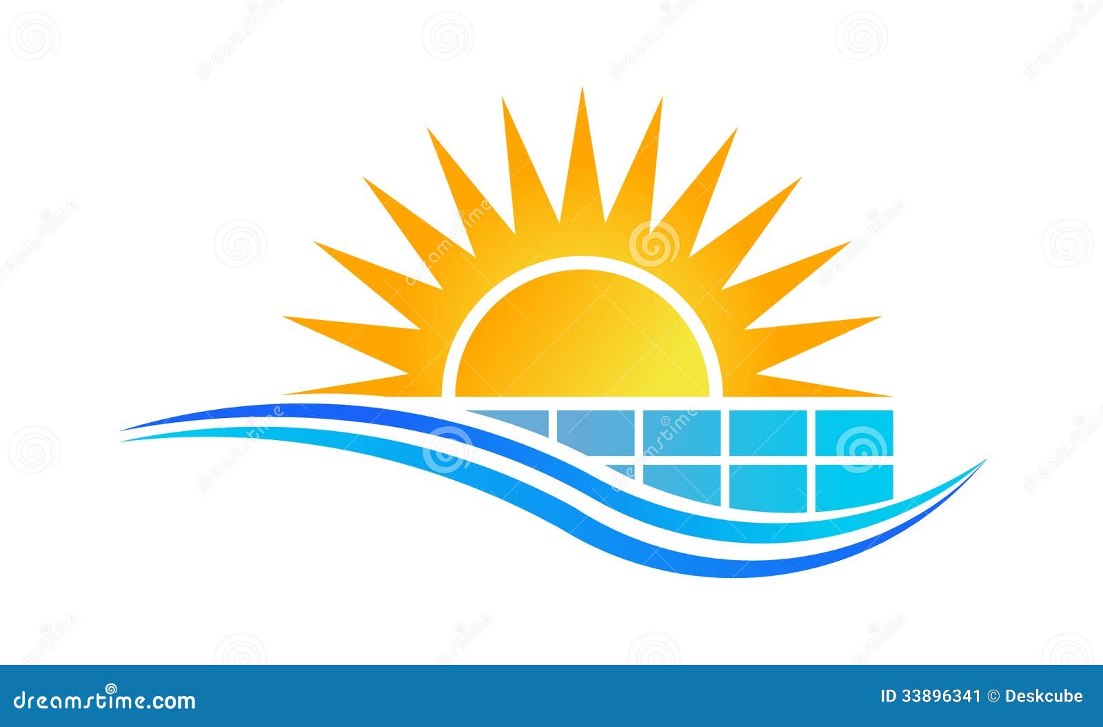 Sun Y Logotipo Del Panel Solar Ilustración del Vector - Ilustración de ...