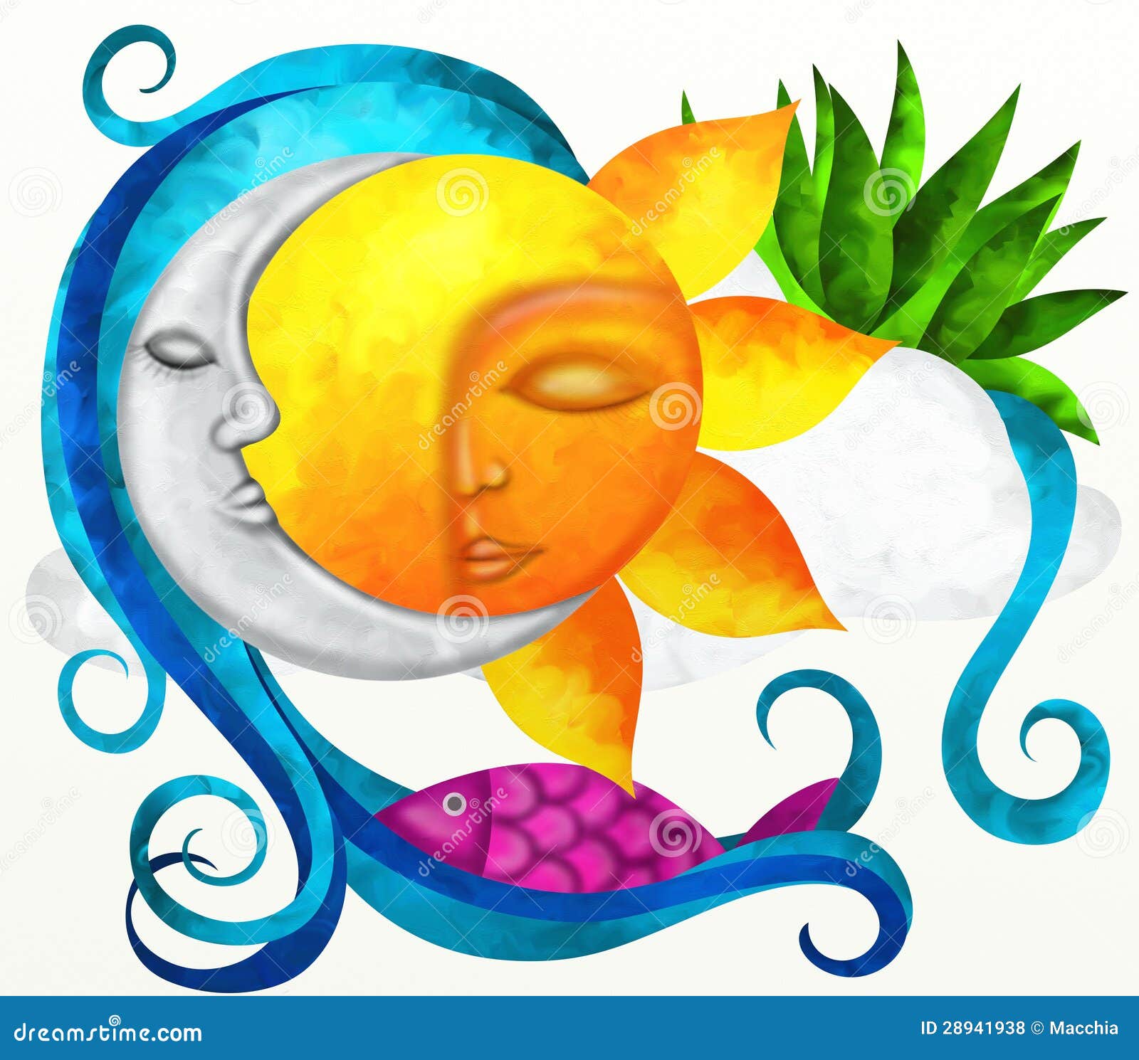 Sun y luna stock de ilustración. Ilustración de luna - 28941938