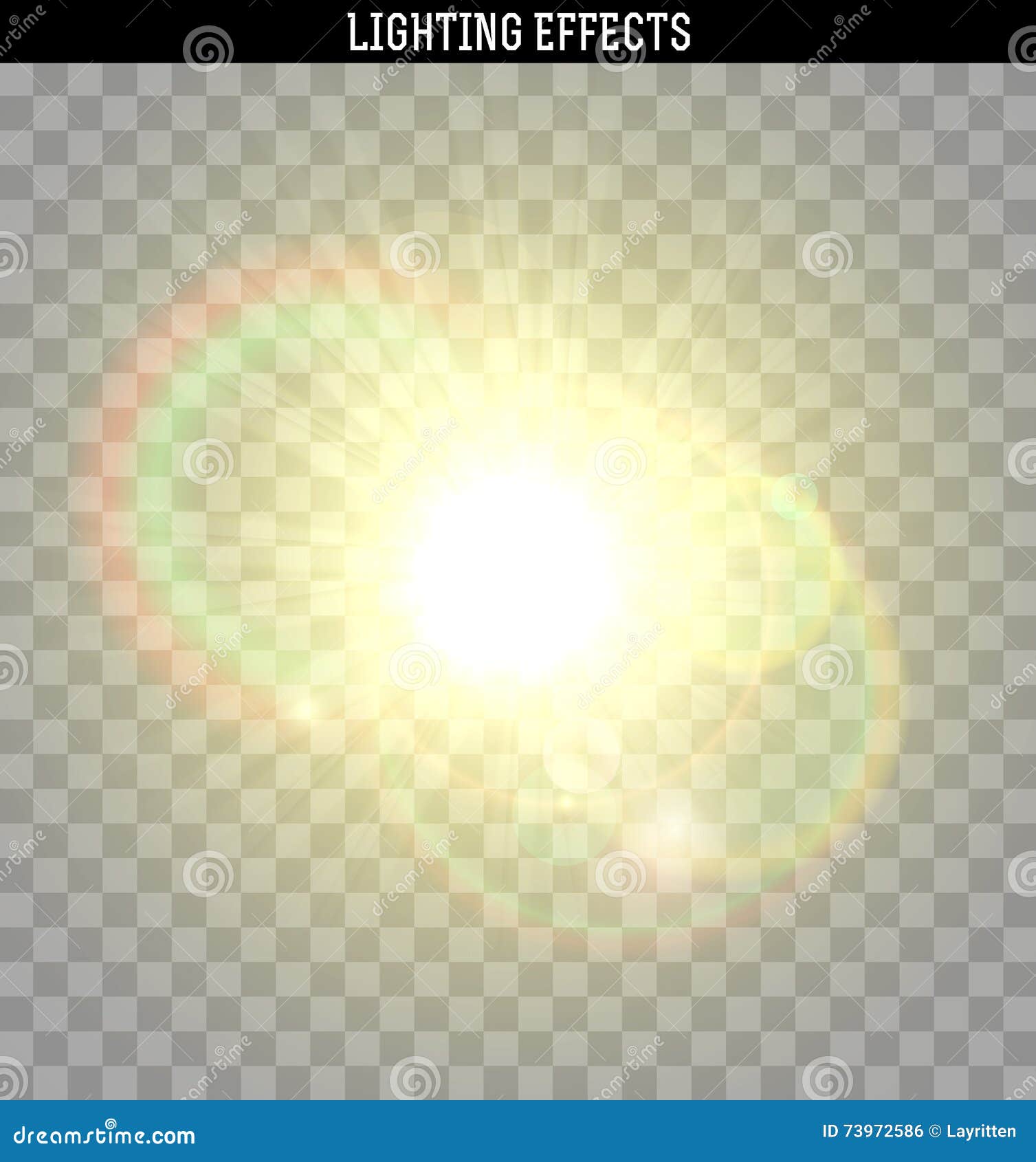 Sun Yellow Glare Light Effect. Stock Vector - Illustration of glitter ...
