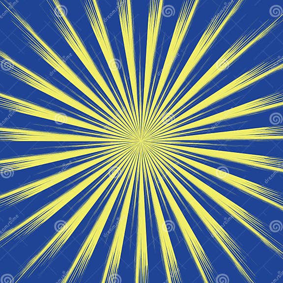 Sun Yellow Rays on Blue Background. Sun with Long Rays Vector Eps10 ...