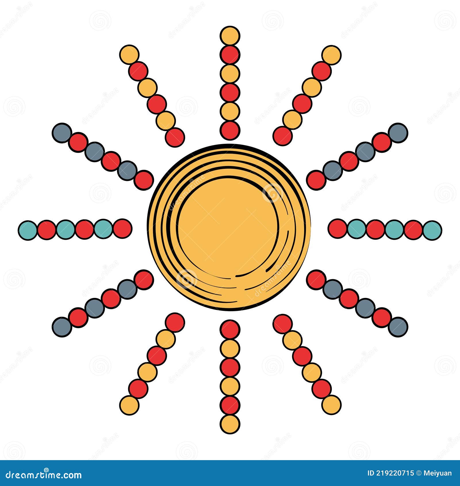 Sun Circle. a Simple Image of the Sun in a Children`s Style. Vector ...