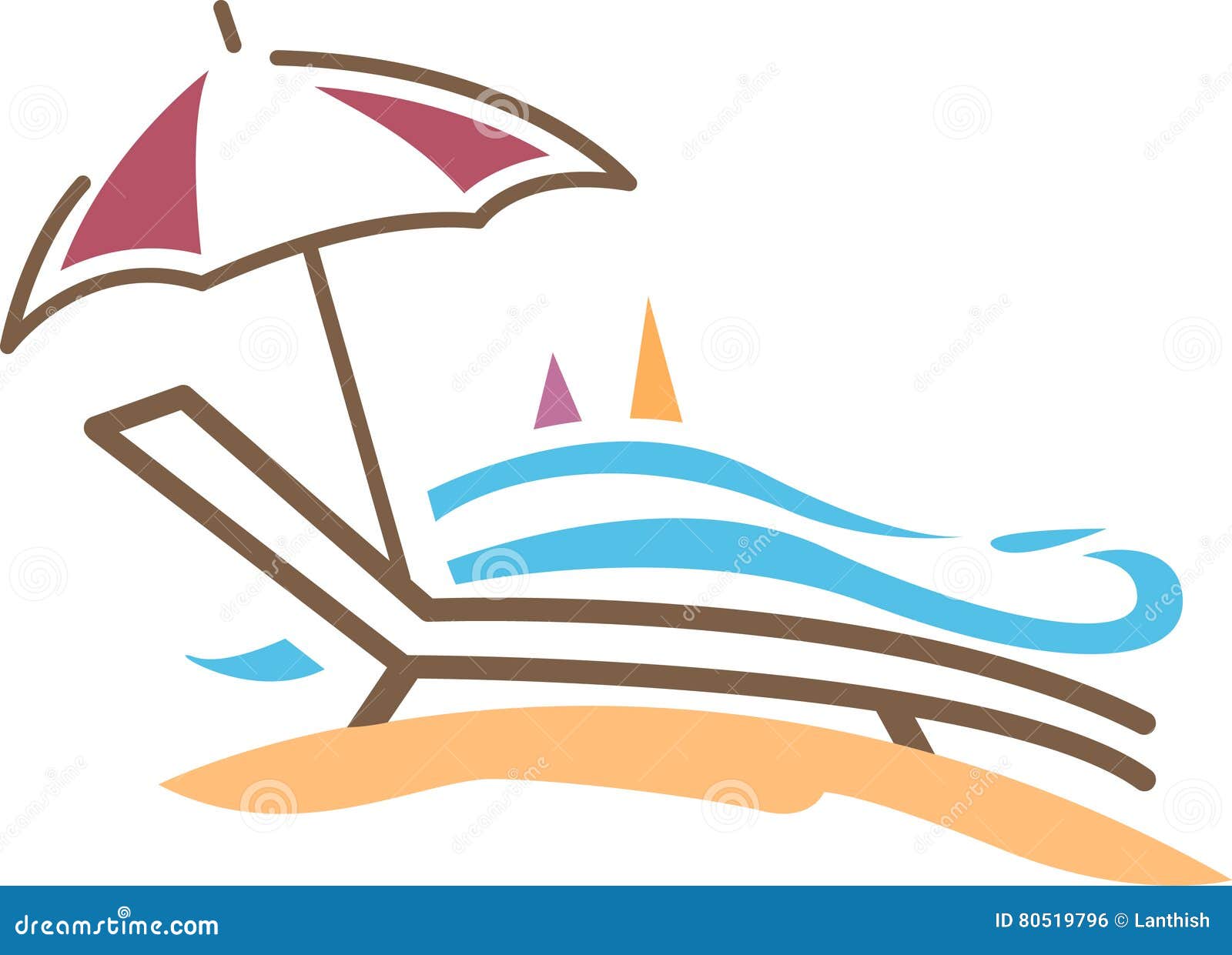 Sunbath stock vector. Illustration of beach, holiday - 80519796