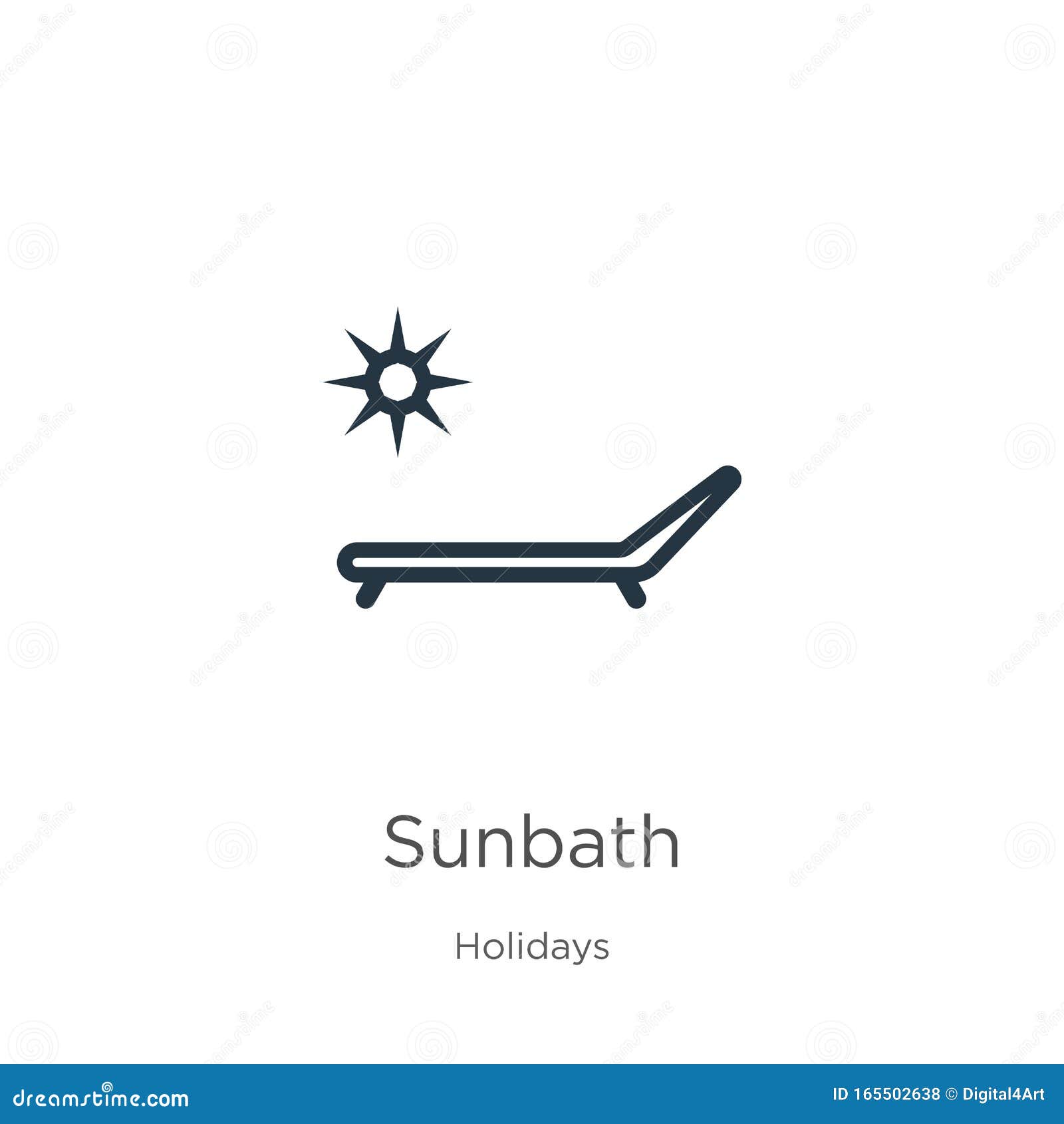 Sunbath Icon. Thin Linear Sunbath Outline Icon Isolated on White ...