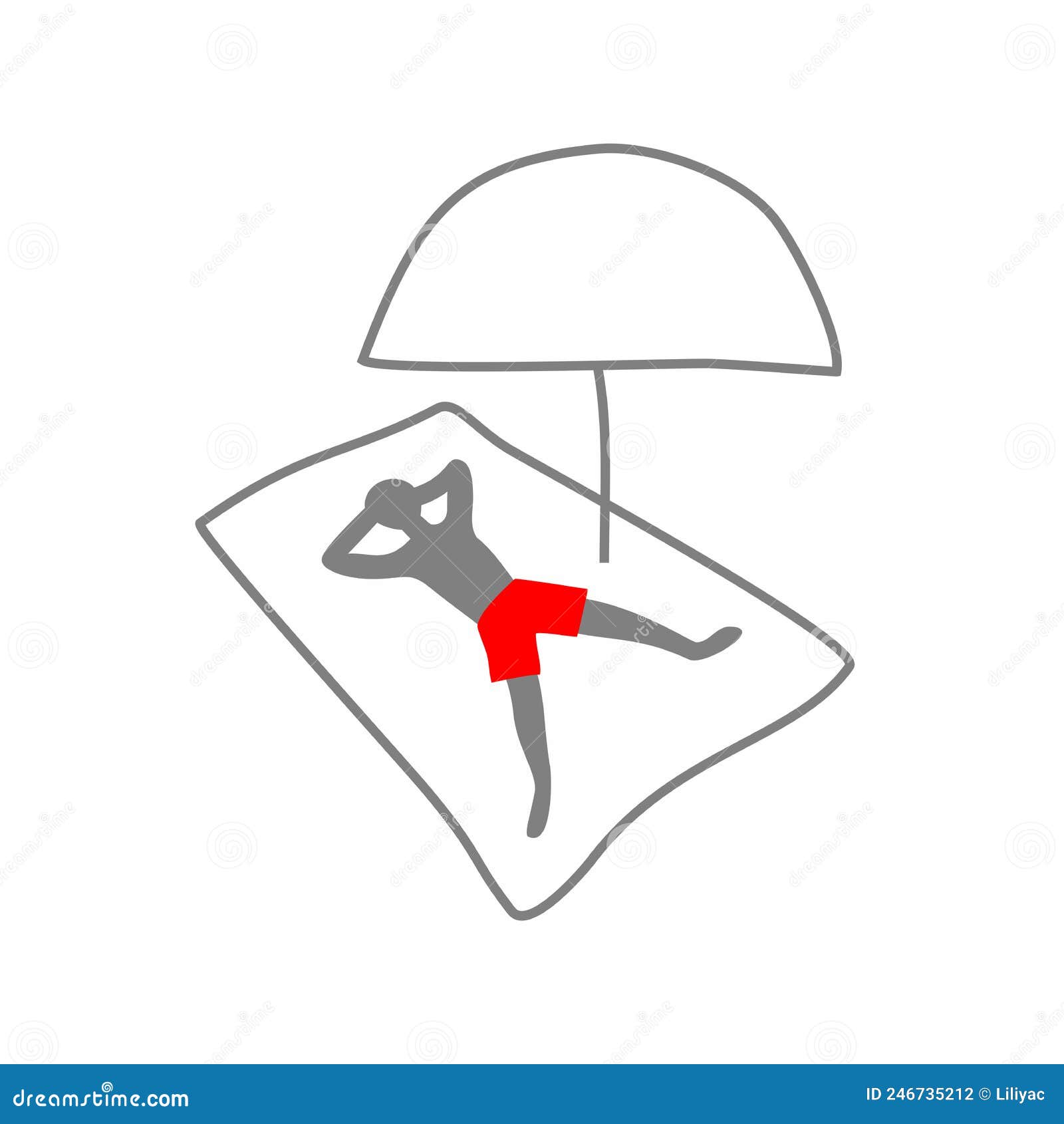 Sunbathe. Man Lies Sunbathing on the Beach - Vector Illustration Stock ...