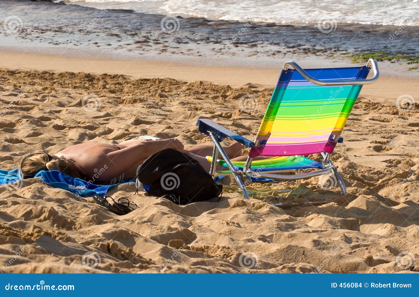 Sunbather on beach stock photo. Image of summer, summery - 456084