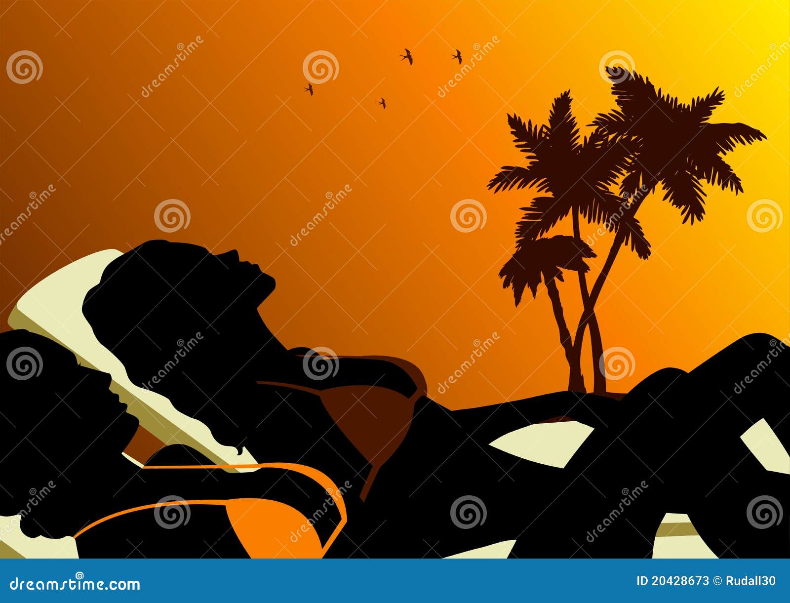 Sunbathing stock vector. Illustration of female, relaxation - 20428673