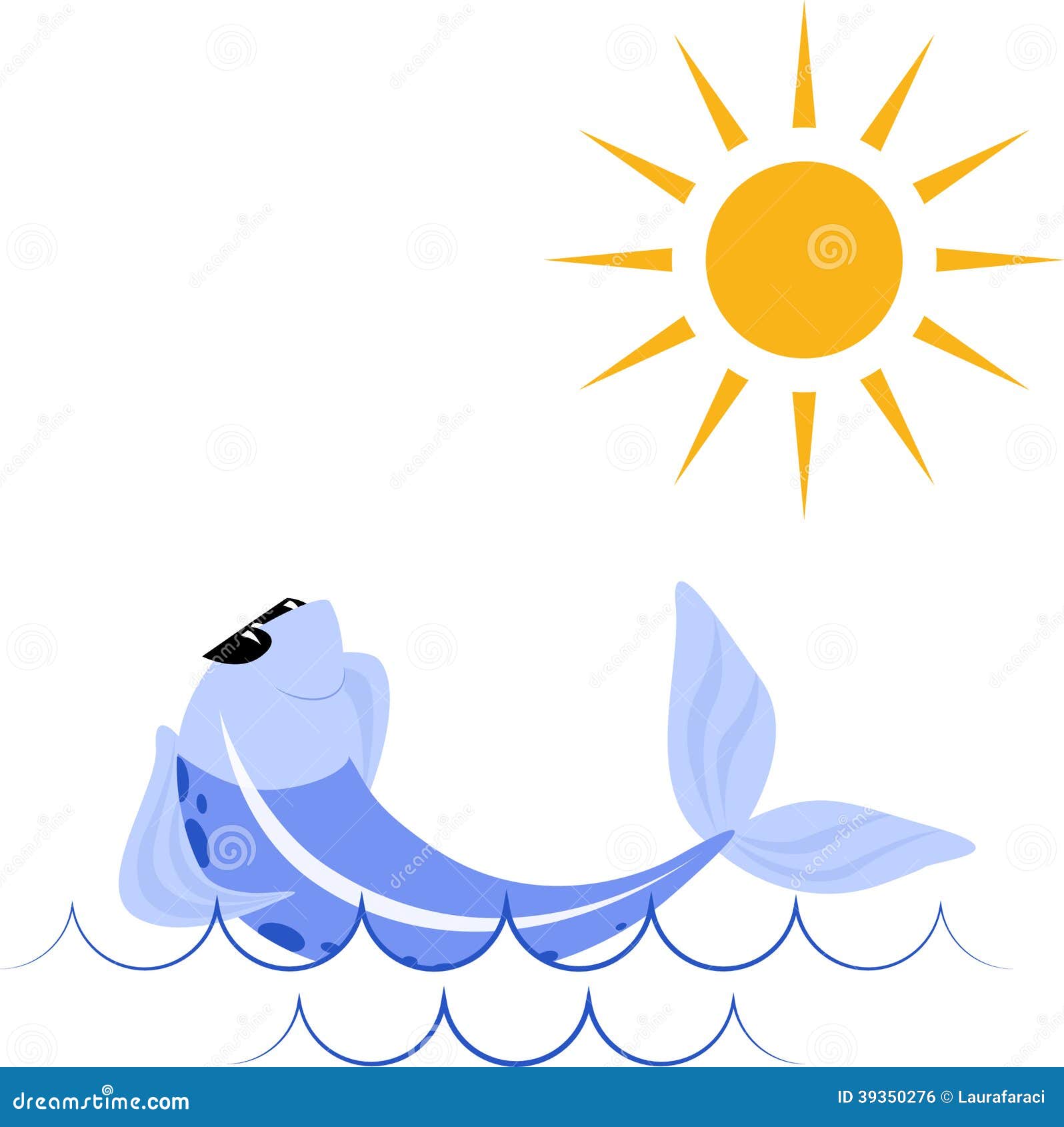 Sunbathing fish stock illustration. Illustration of life - 39350276