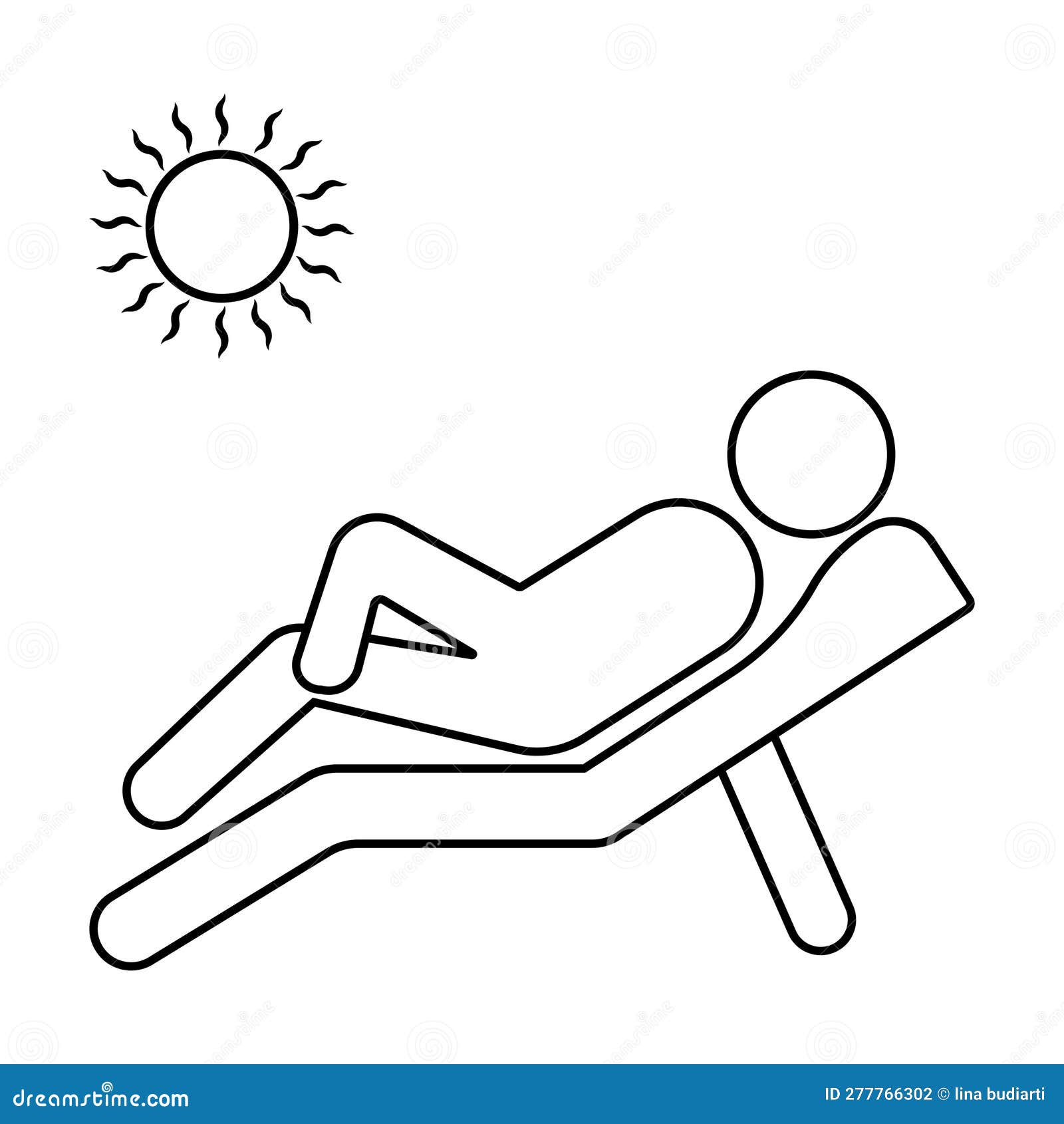 Sunbathing icon stock vector. Illustration of travel - 277766302