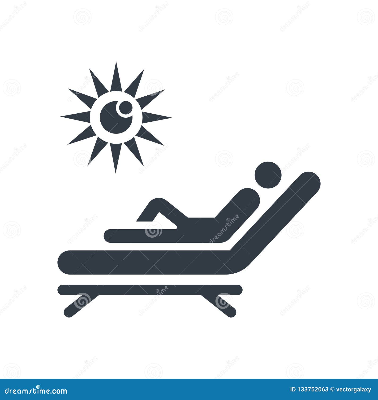Sunbathing Icon Vector Sign and Symbol Isolated on White Background ...