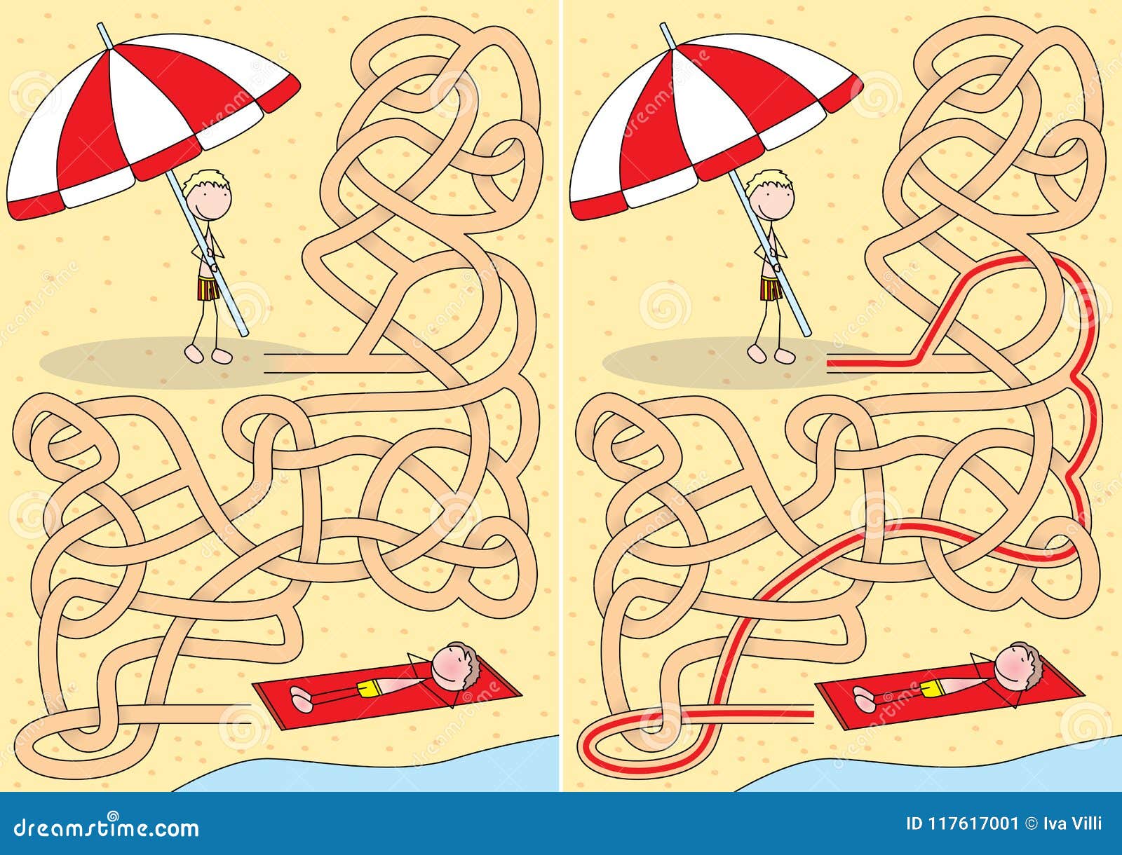 Sunbathing maze stock vector. Illustration of drawing - 117617001