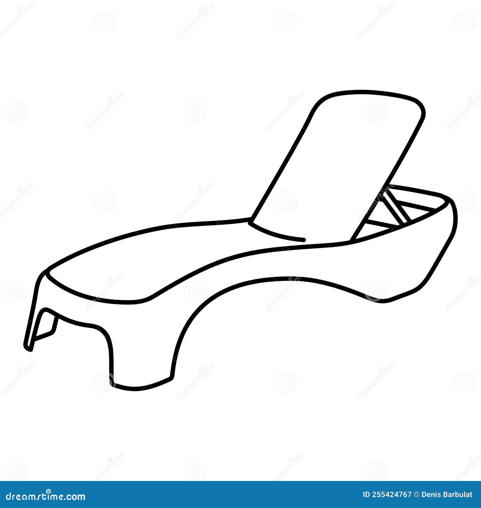 Sunbathing Reclining Deck Chair Vector Outline Object Stock Vector ...