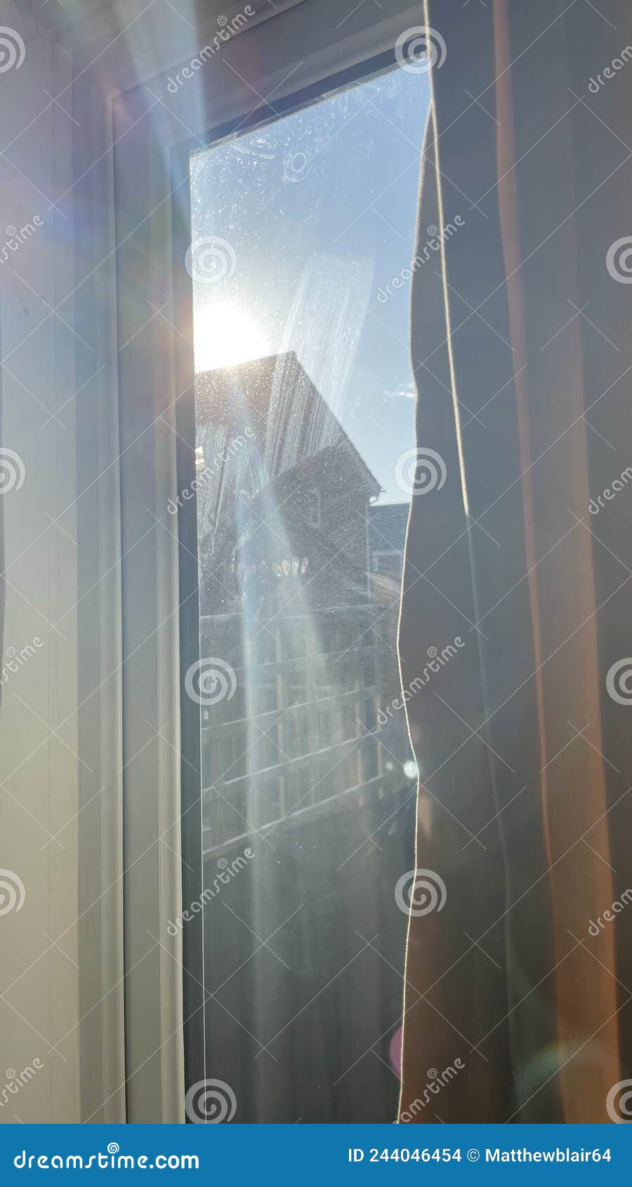 Sunbeam As Seen from Inside a Window Stock Photo - Image of wall, blue ...