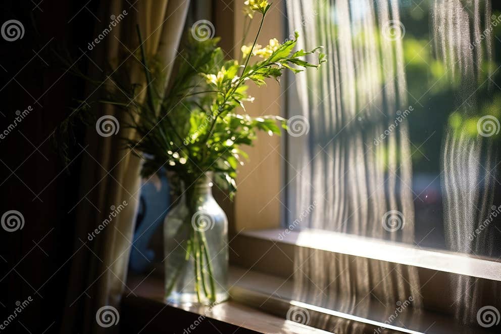 Sunbeam through a Clear Glass Window Stock Image - Image of interior ...