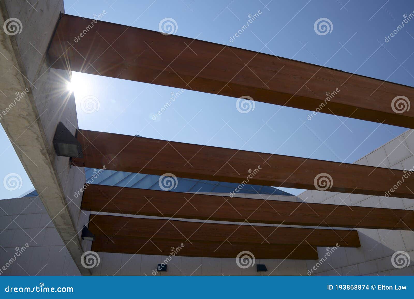 Sunbeam of Light in the Modern Design Building Stock Photo - Image of ...