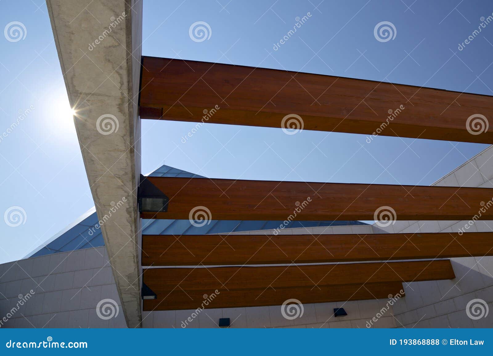 Sunbeam of Light in the Modern Design Building Stock Photo - Image of ...