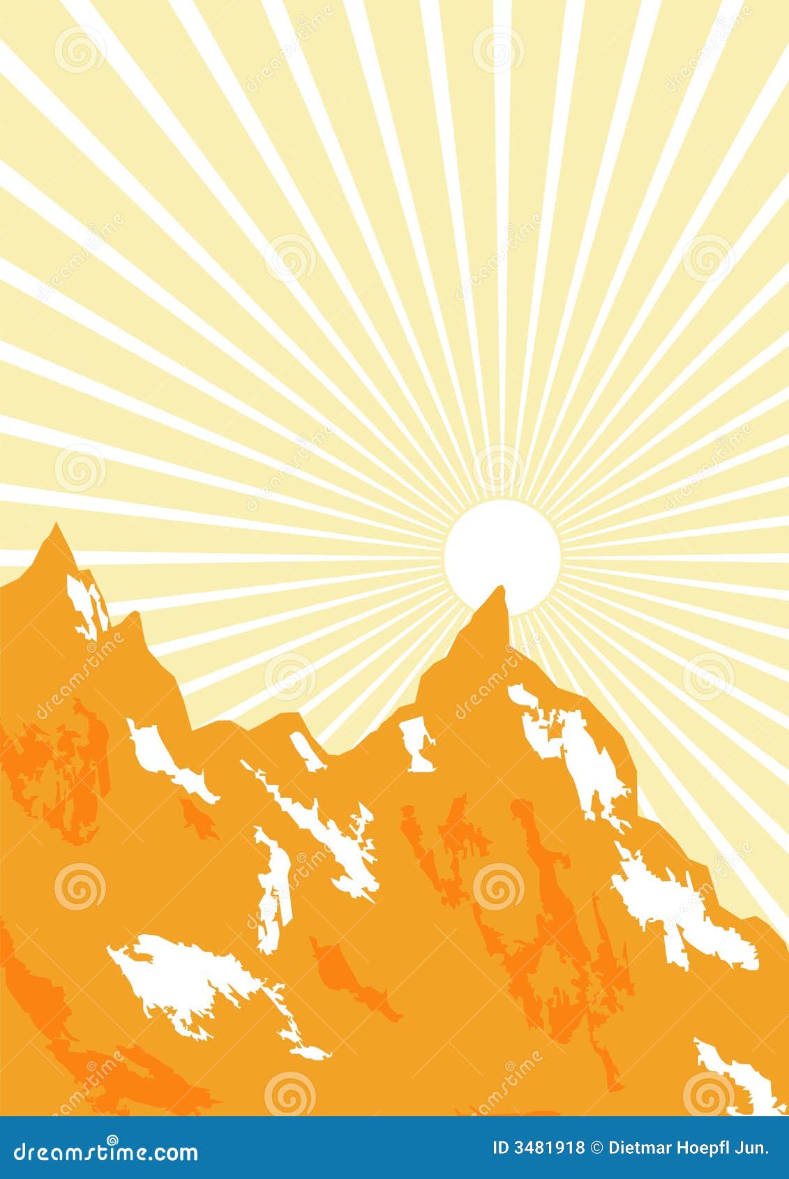 Sunbeam and Mountains Graphic Stock Vector - Illustration of background ...