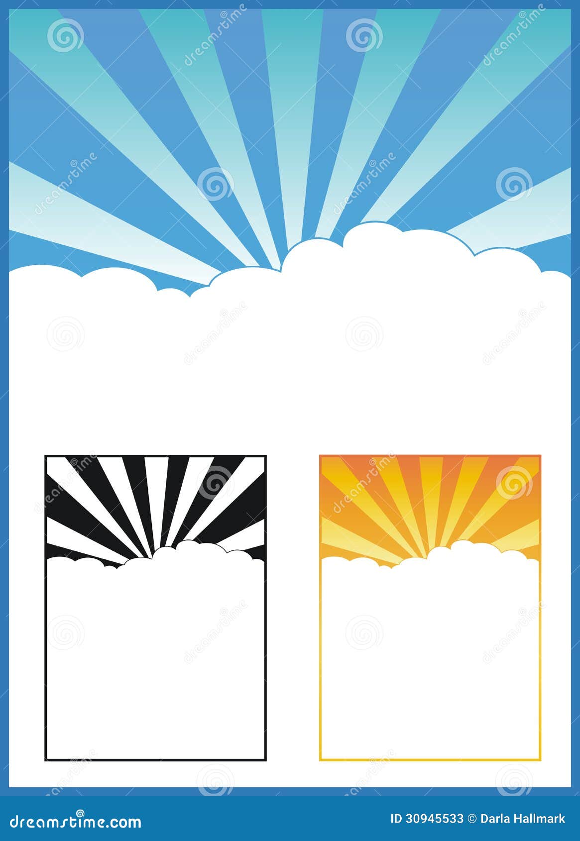 Sunbeams border stock vector. Illustration of vector - 30945533