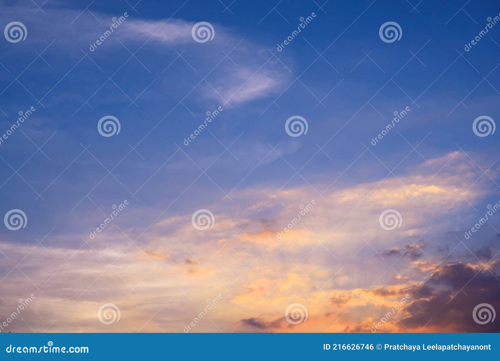 Sunbeams Breaking through the Clouds with Blue and Orange Sky. Hope ...