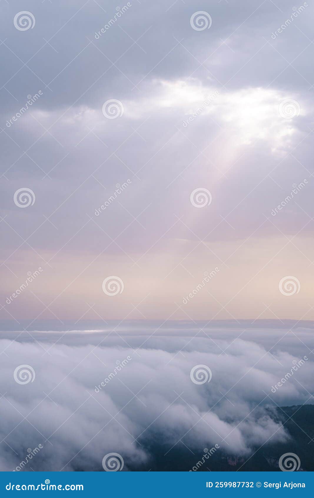 Sunbeams Breaking through the Clouds and Impacting on Top of Other ...