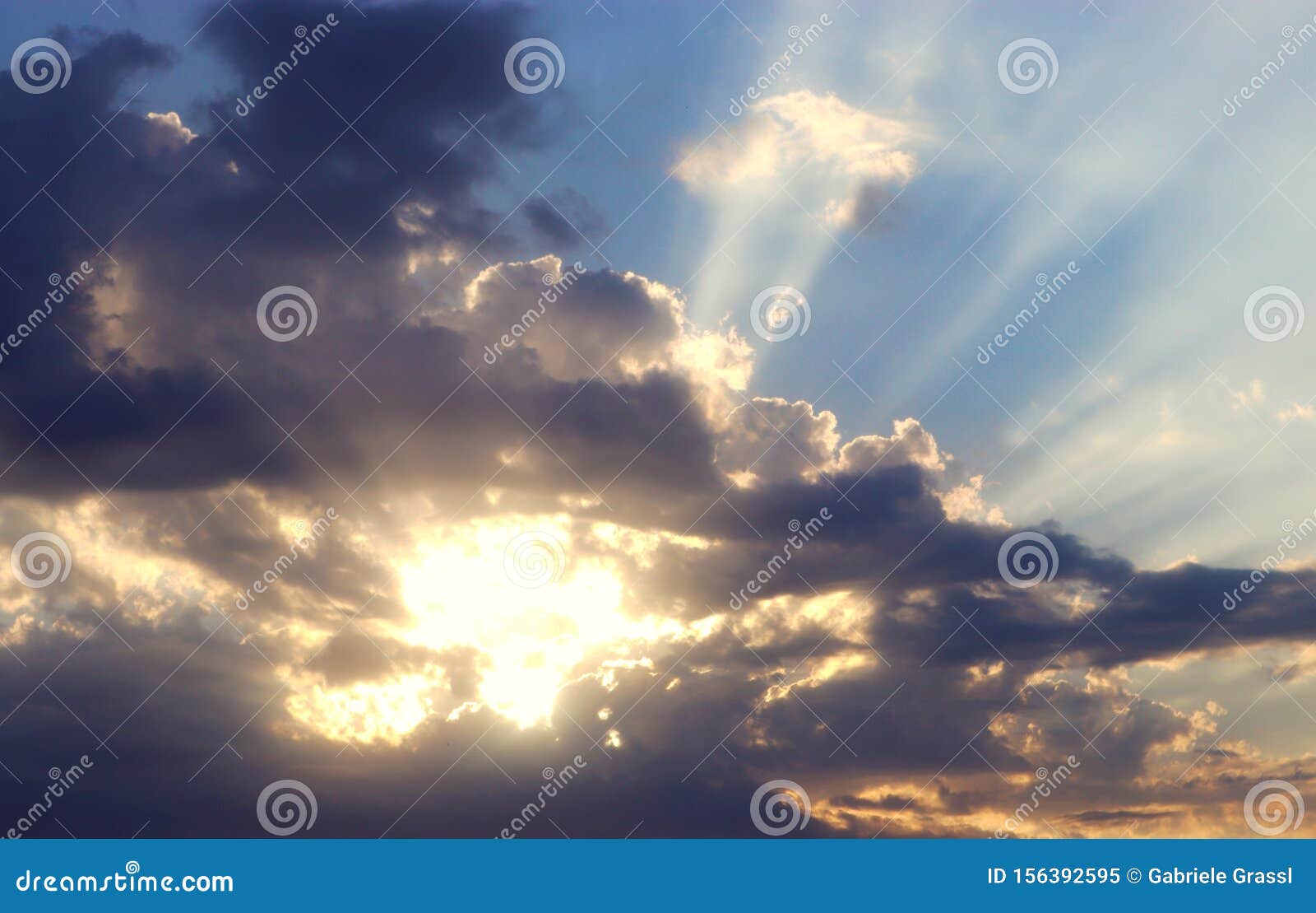 Sunbeams Breaking through Dark Clouds Stock Image - Image of hope ...