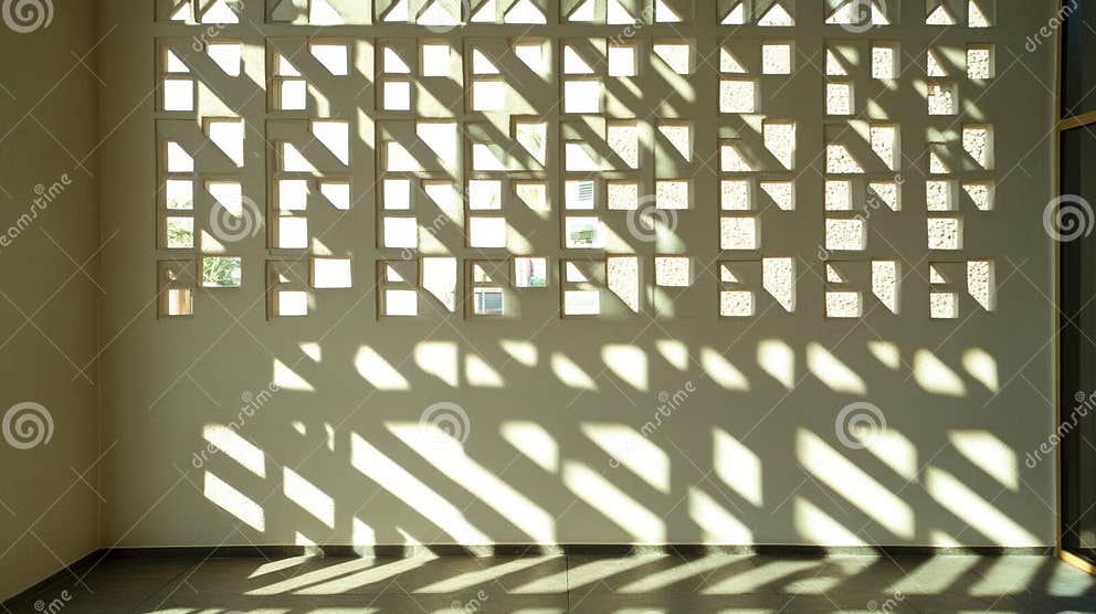 Sunbeams Casting Shadows through a Grid of Rectangular Cutouts in a ...