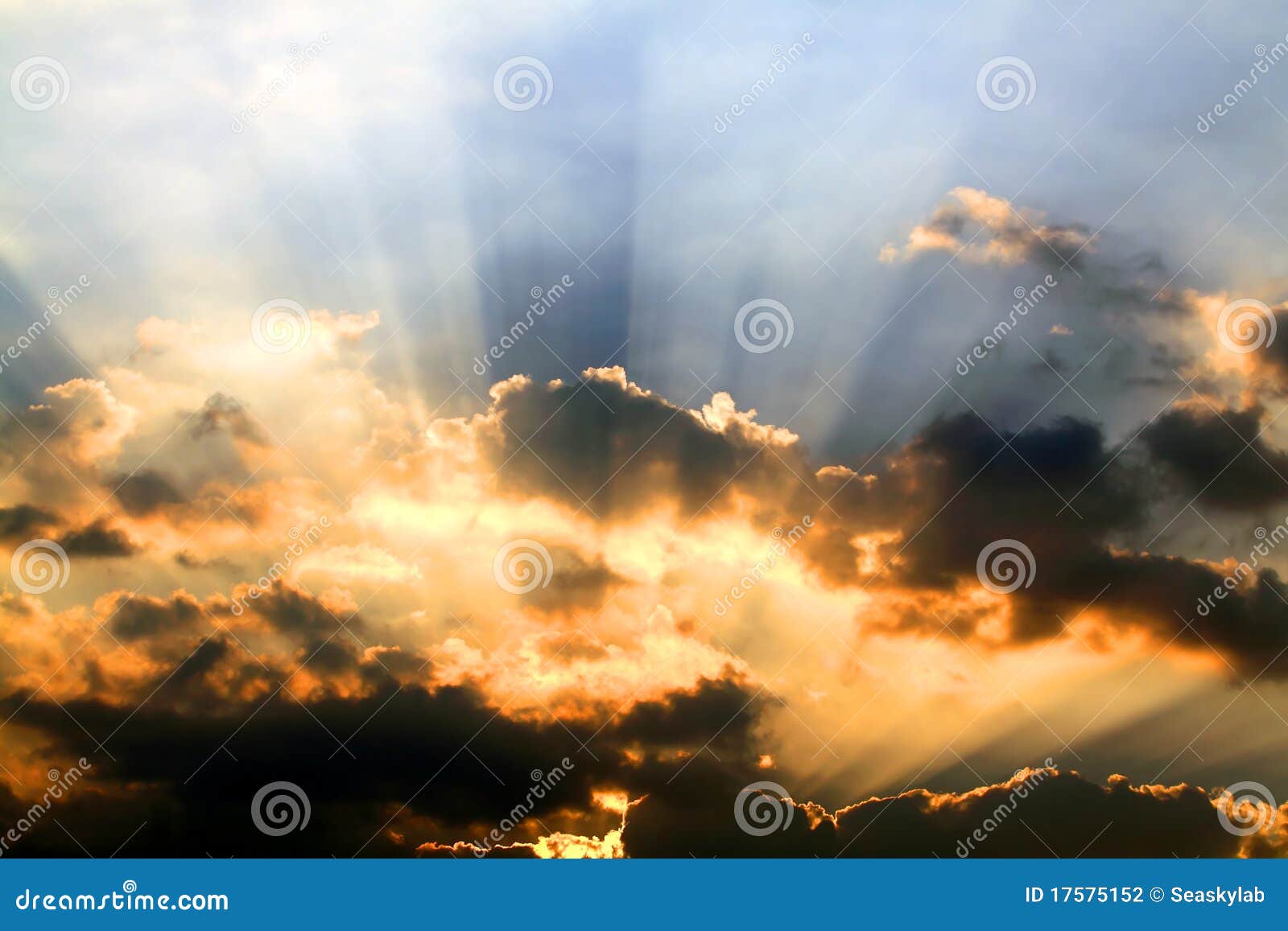 Sunbeams and clouds stock photo. Image of color, hope - 17575152
