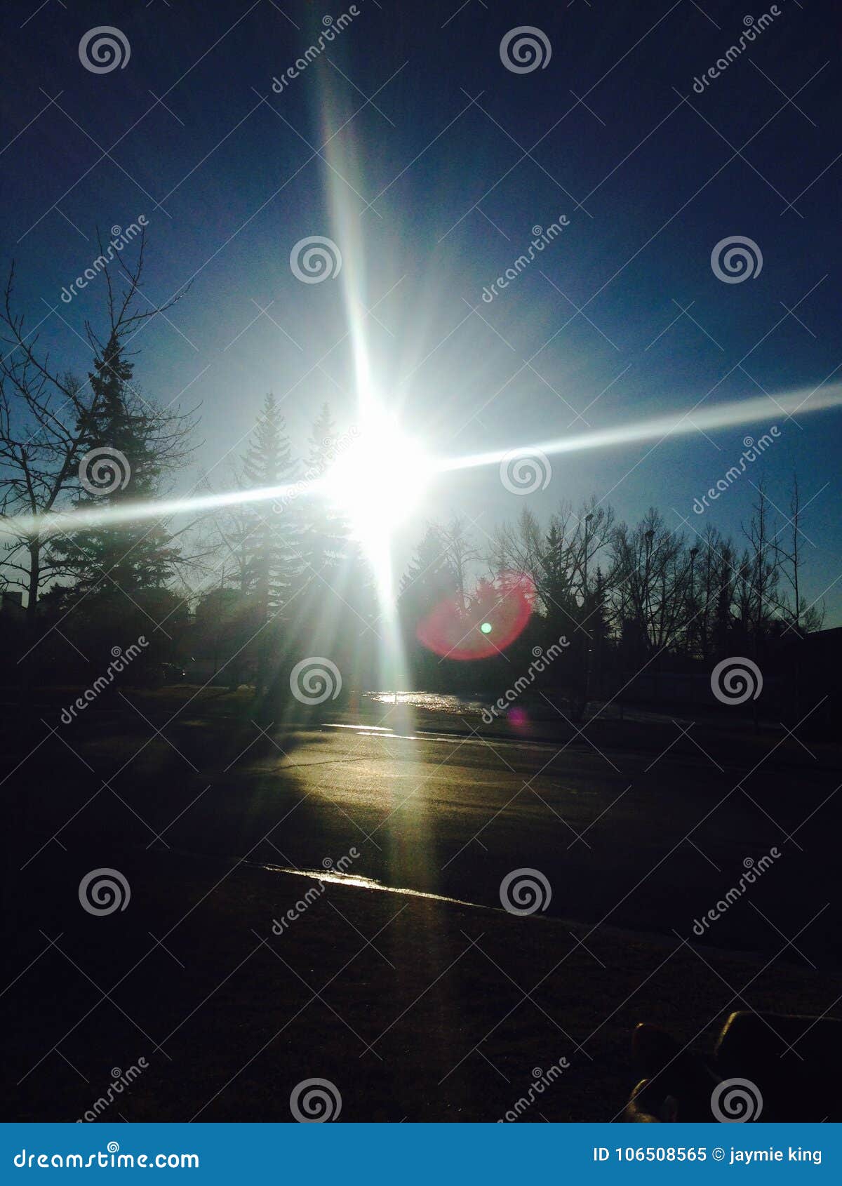 Sunbeams stock image. Image of morning, snow, reflecting - 106508565