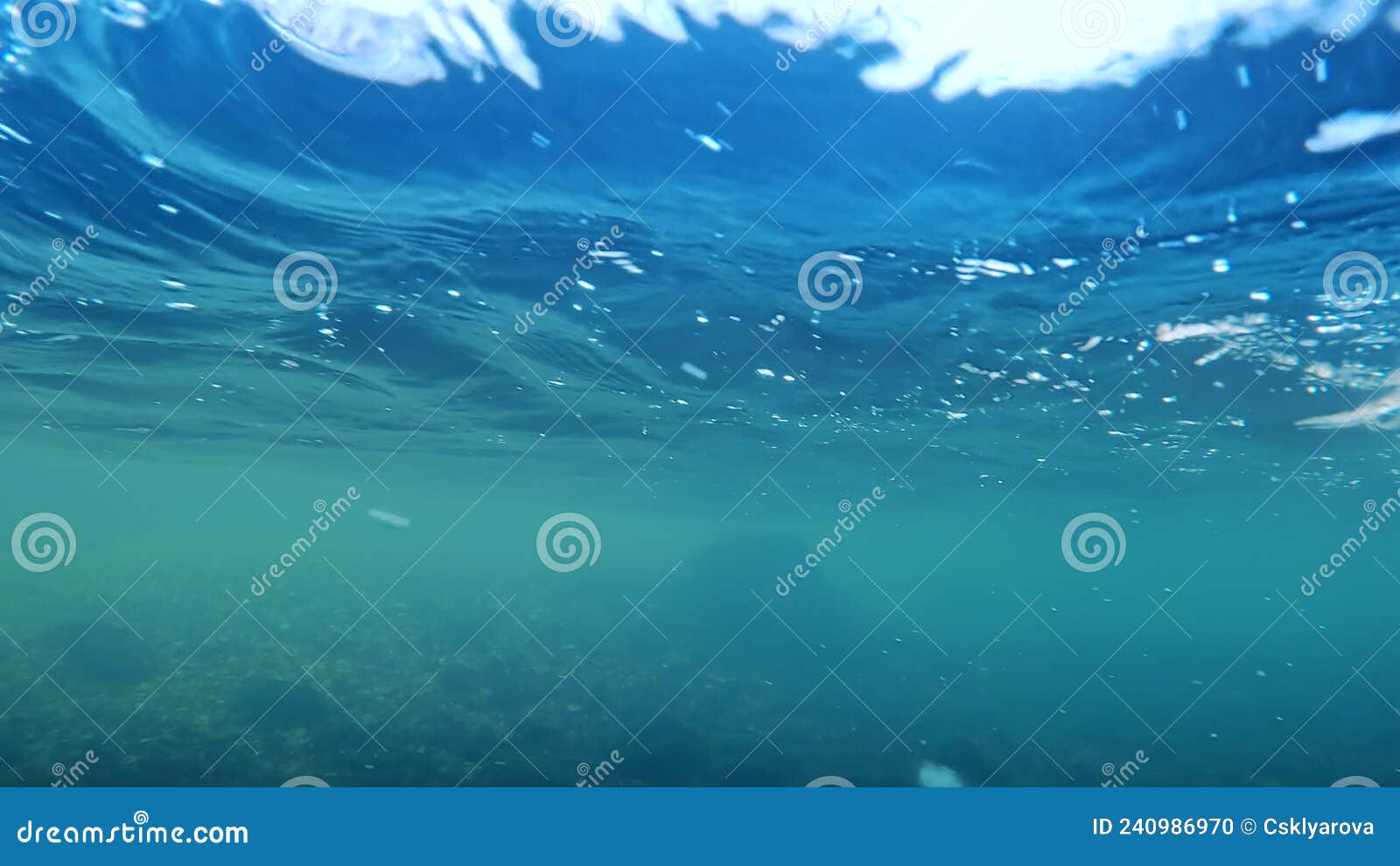 Sunbeams Streaming through River Surface. Beautiful Underwater Point of ...