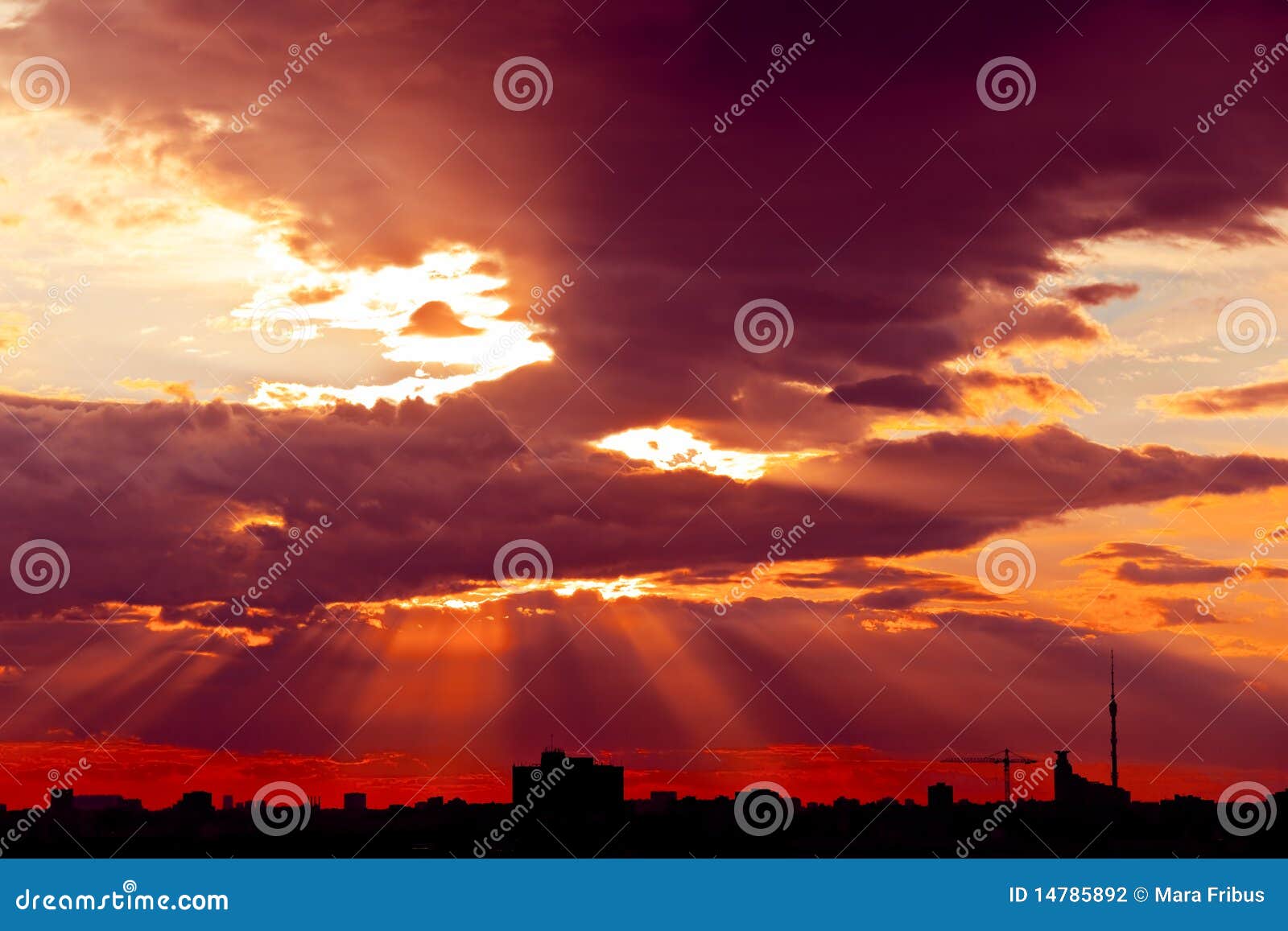 Sunbeams at sunset stock photo. Image of sunbeam, shadow - 14785892