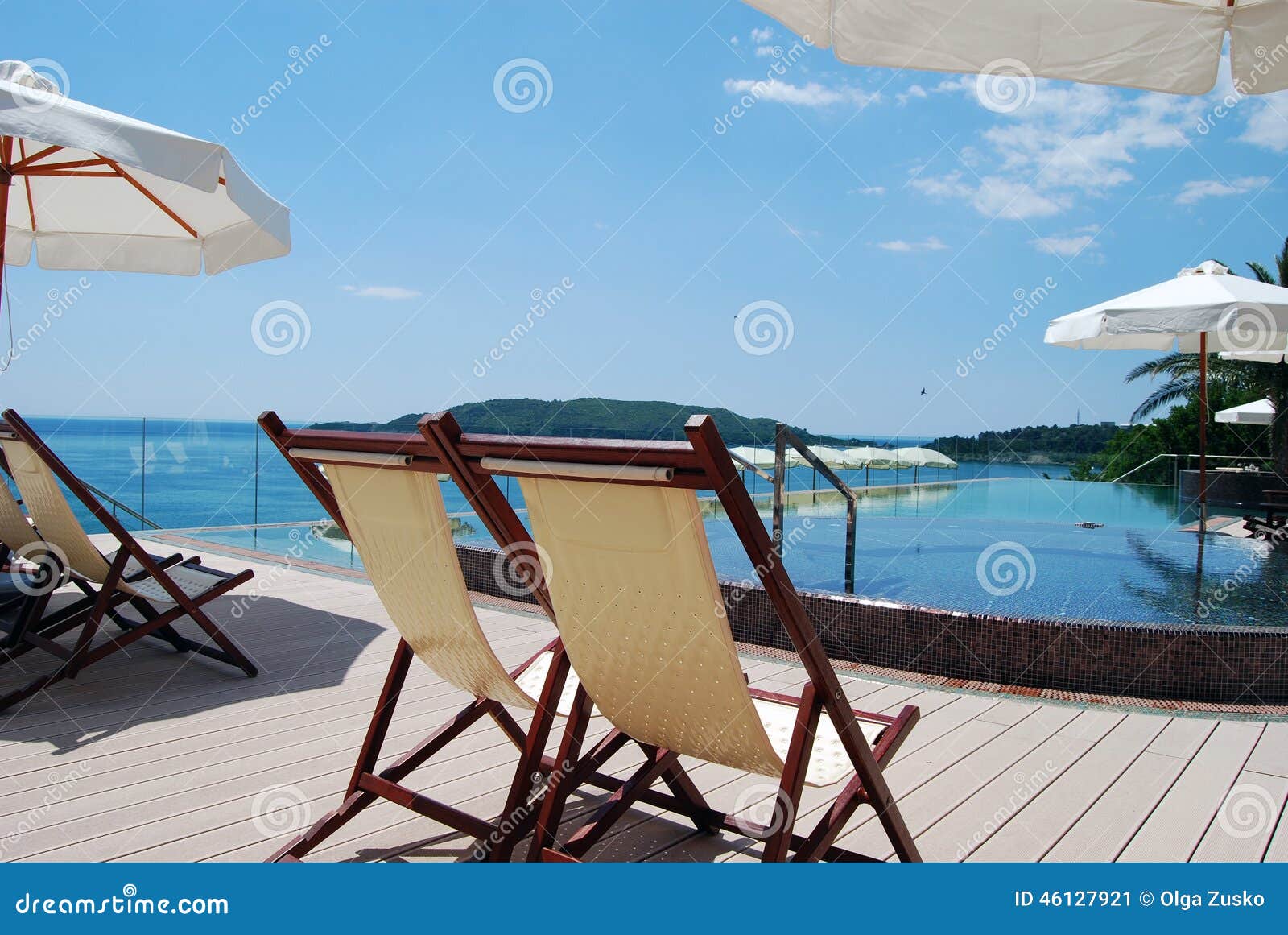 Sunbed on the Adriatic Beach Stock Image - Image of sunbathing, edge ...